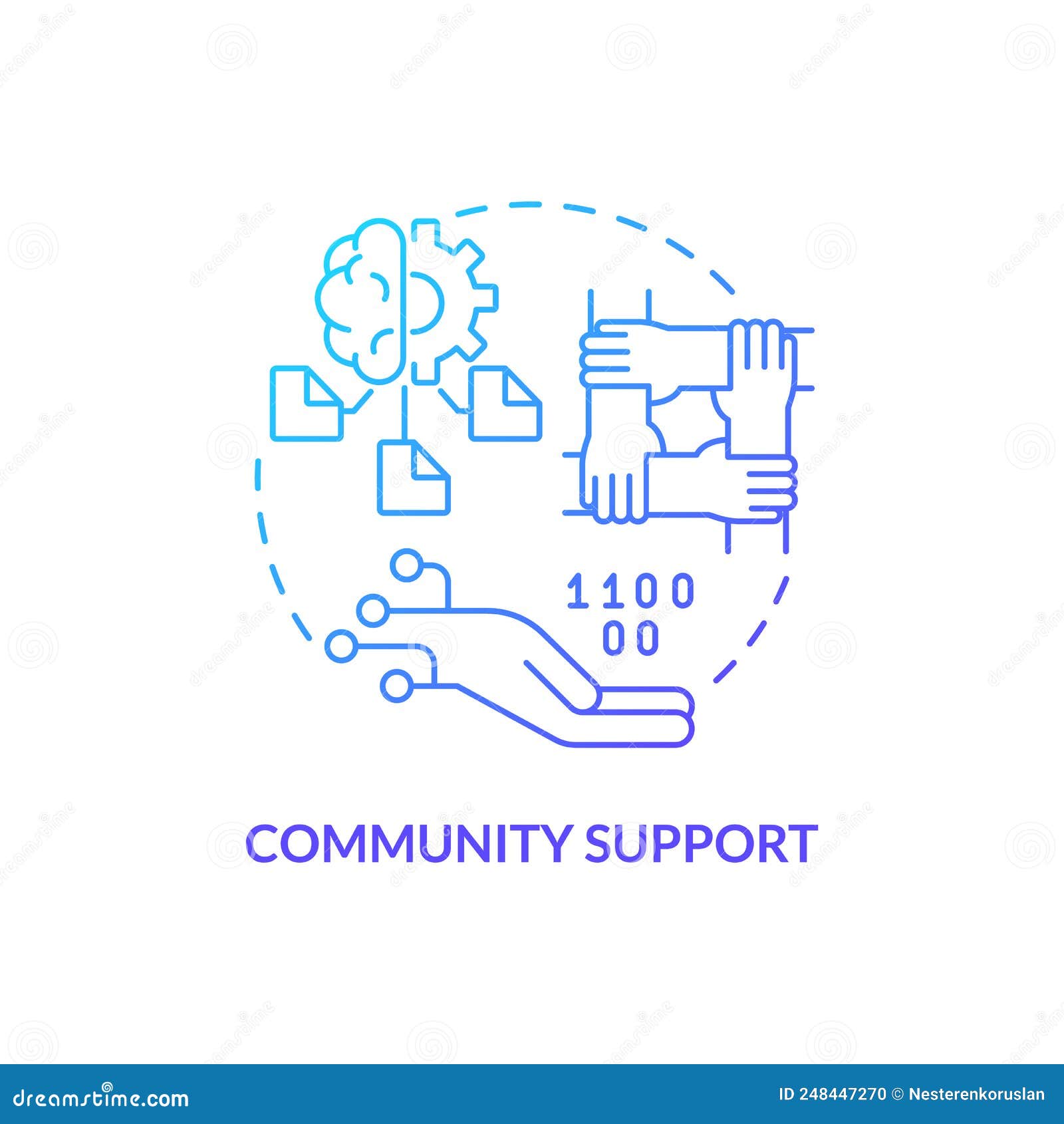 Community Support Blue Gradient Concept Icon Stock Vector ...
