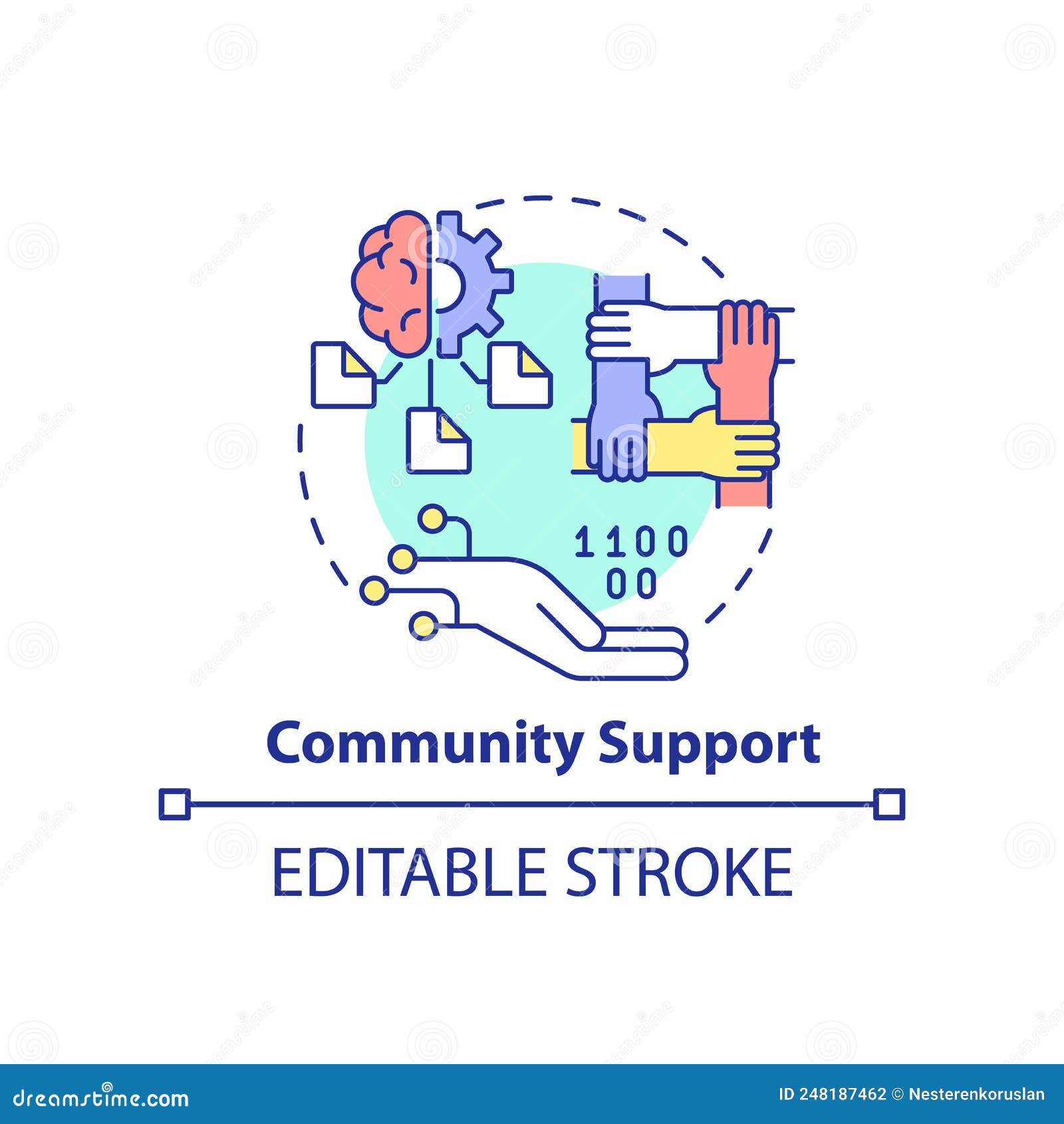 Community Support Concept Icon Stock Vector - Illustration of support ...