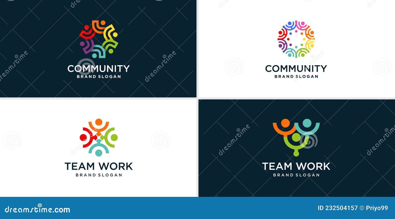 Community and Team Work Logo Collection Premium Vector Stock Vector ...