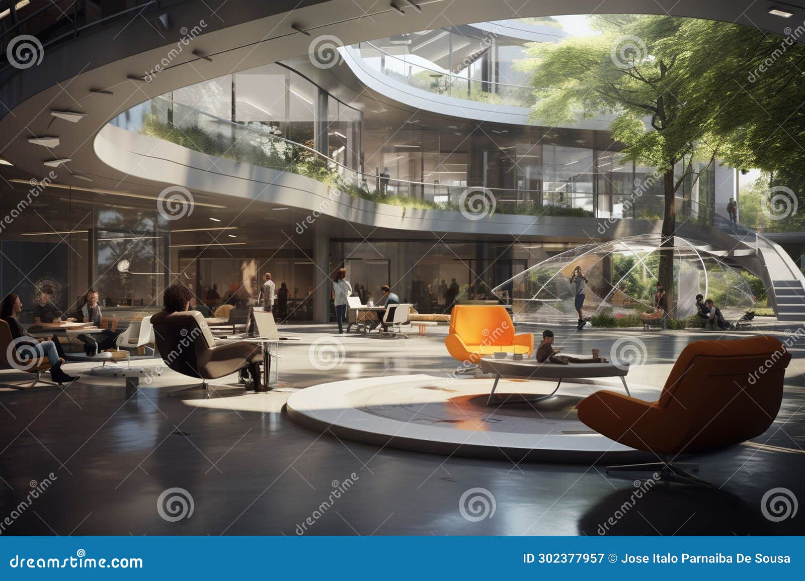 Community Tech Hub Where People Come Together To Stock Illustration ...