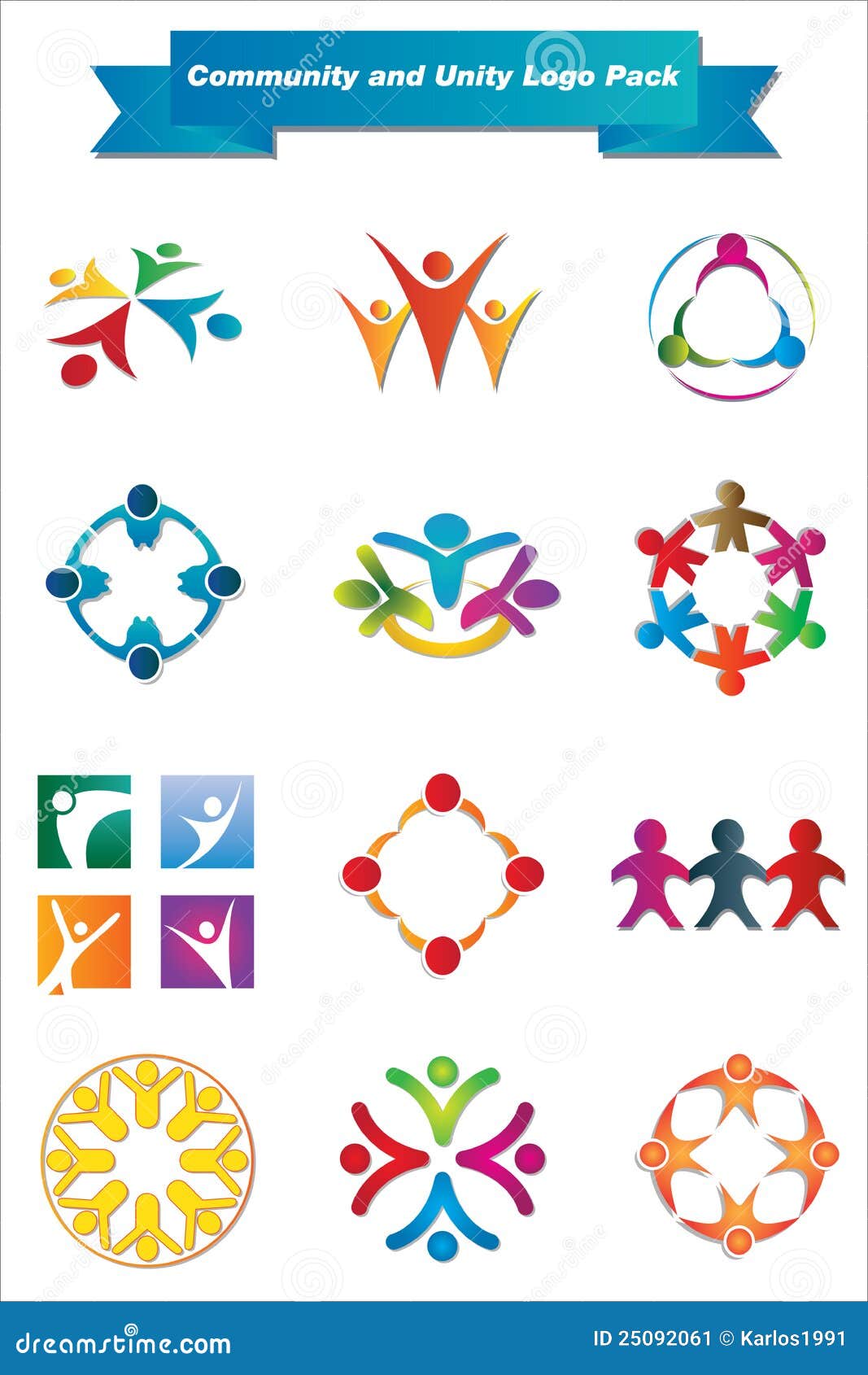 Community & Unity Logo Pack Stock Vector - Illustration of drawings ...