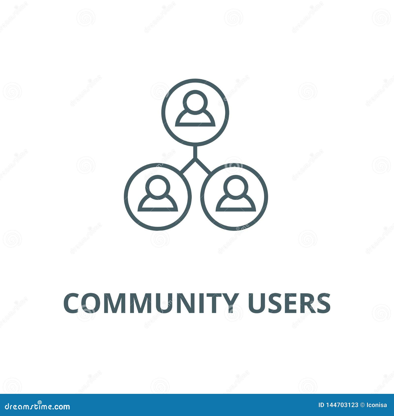 Community Users Line Icon, Vector. Community Users Outline Sign ...
