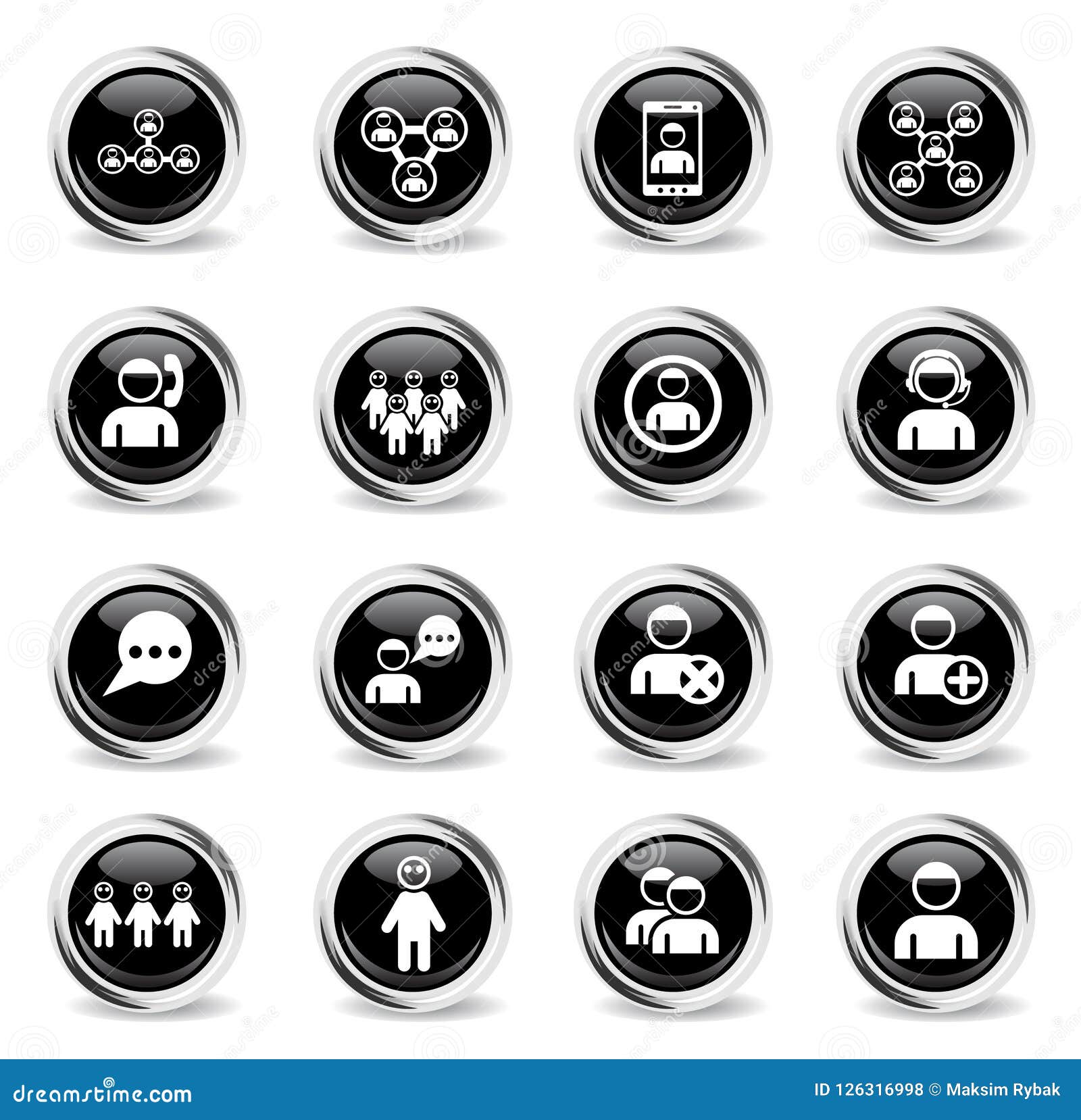 Community icon set stock vector. Illustration of social - 126316998