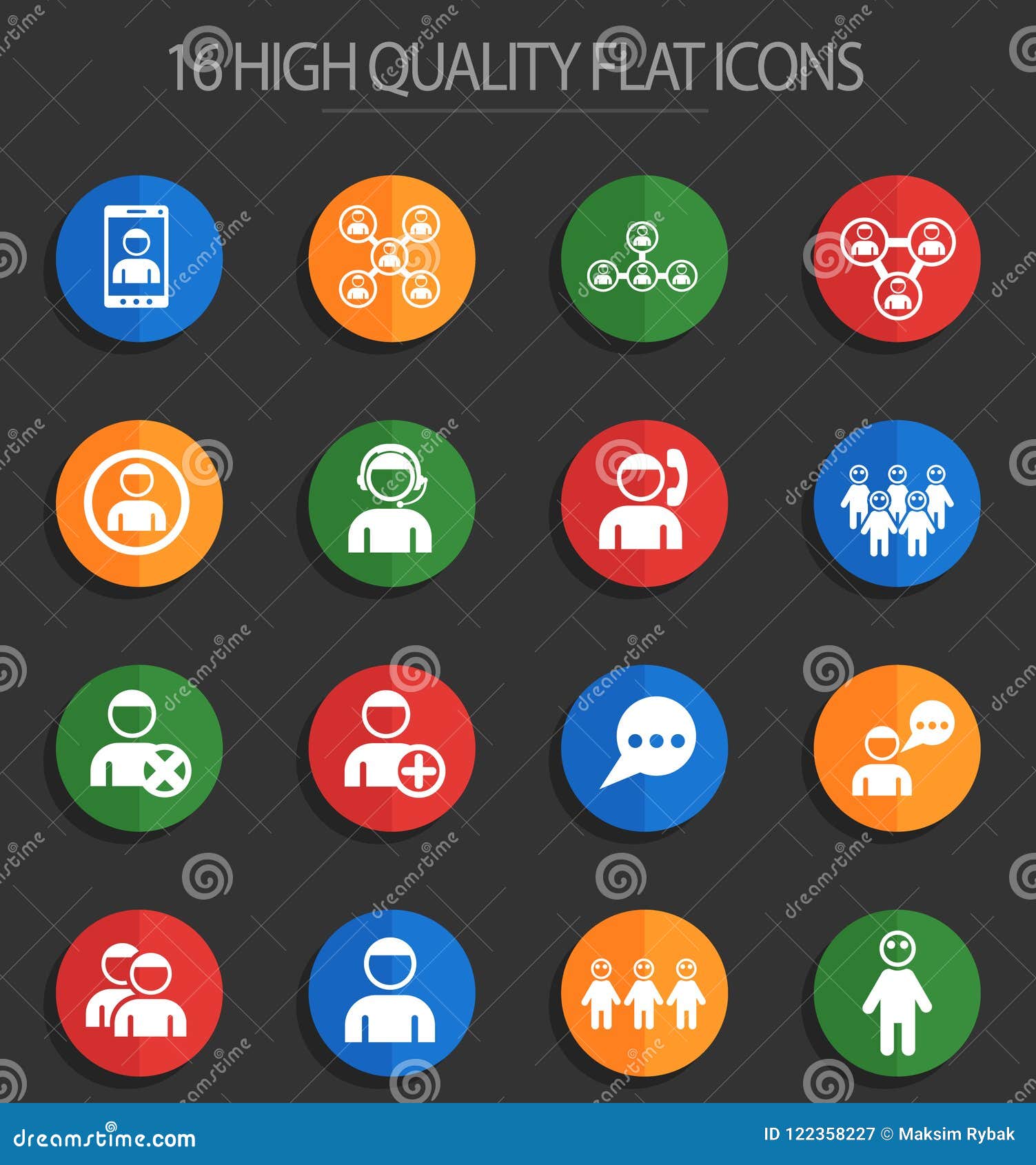 Community 16 flat icons stock illustration. Illustration of community ...