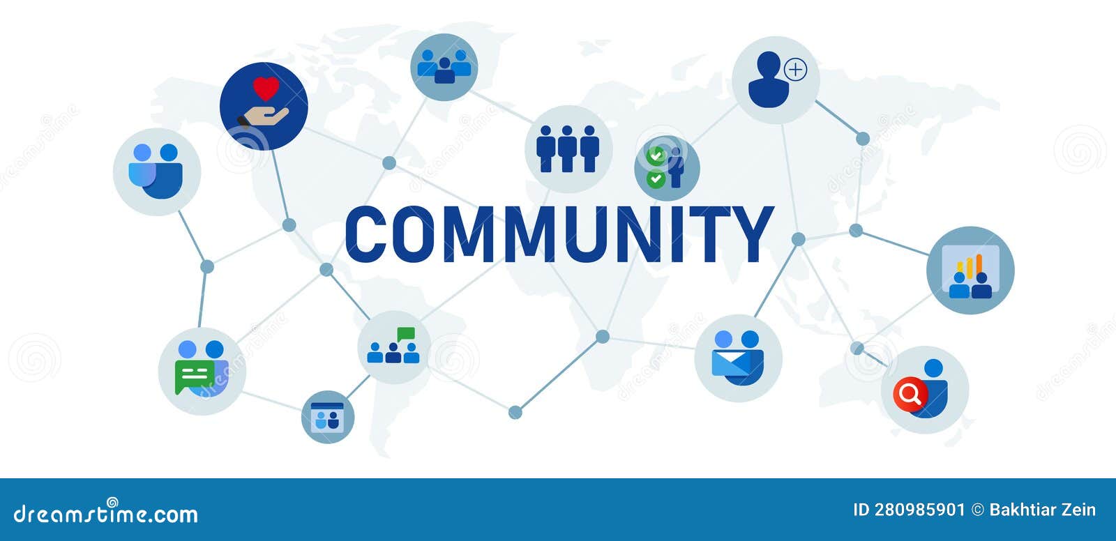 Community Volunteering Organization Concept of Social People Icon Set ...