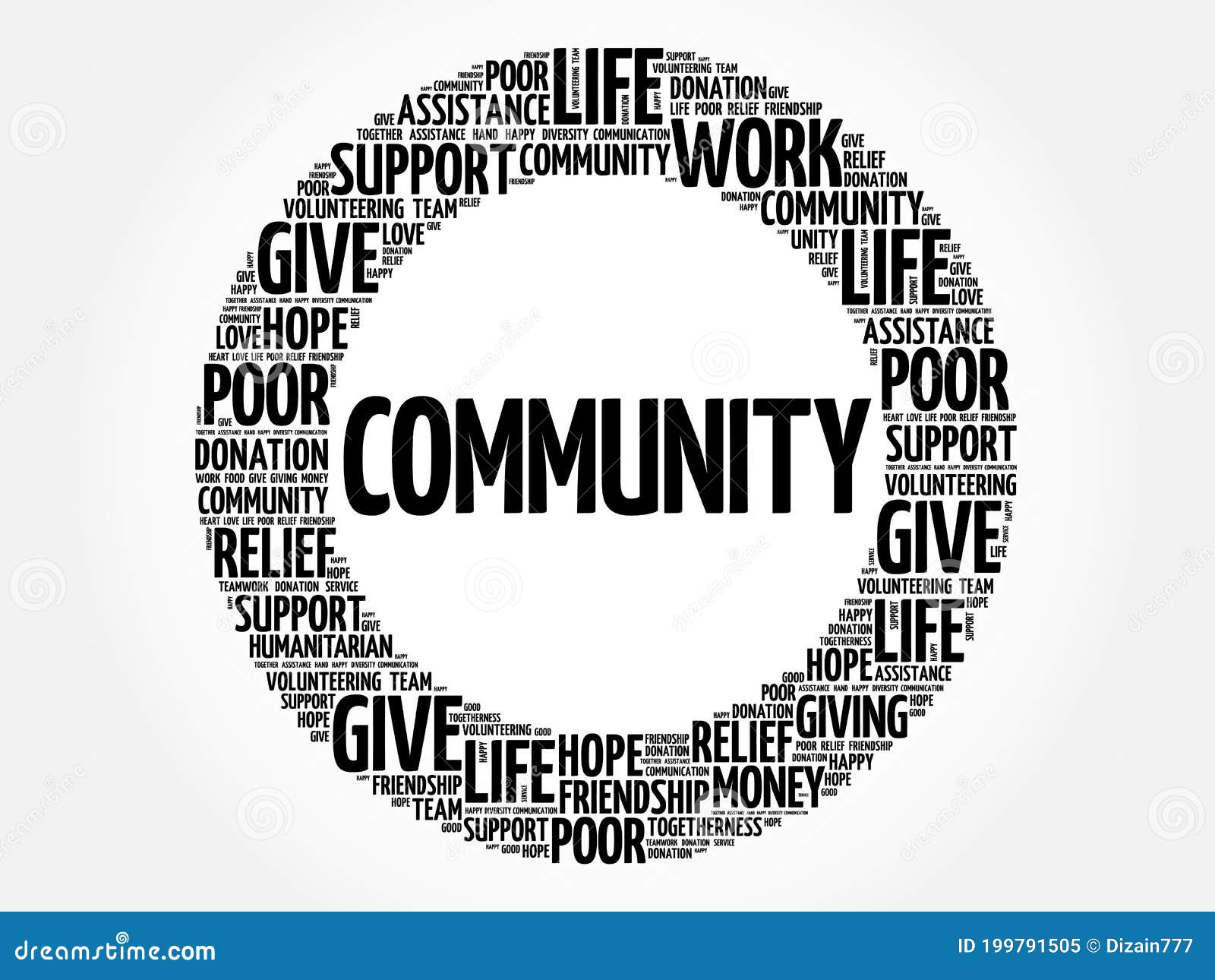 Community Word Cloud Collage Stock Illustration - Illustration of poor ...