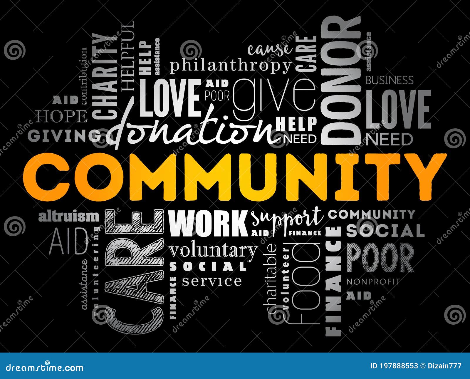 Community Word Cloud Collage, Social Concept Stock Illustration ...