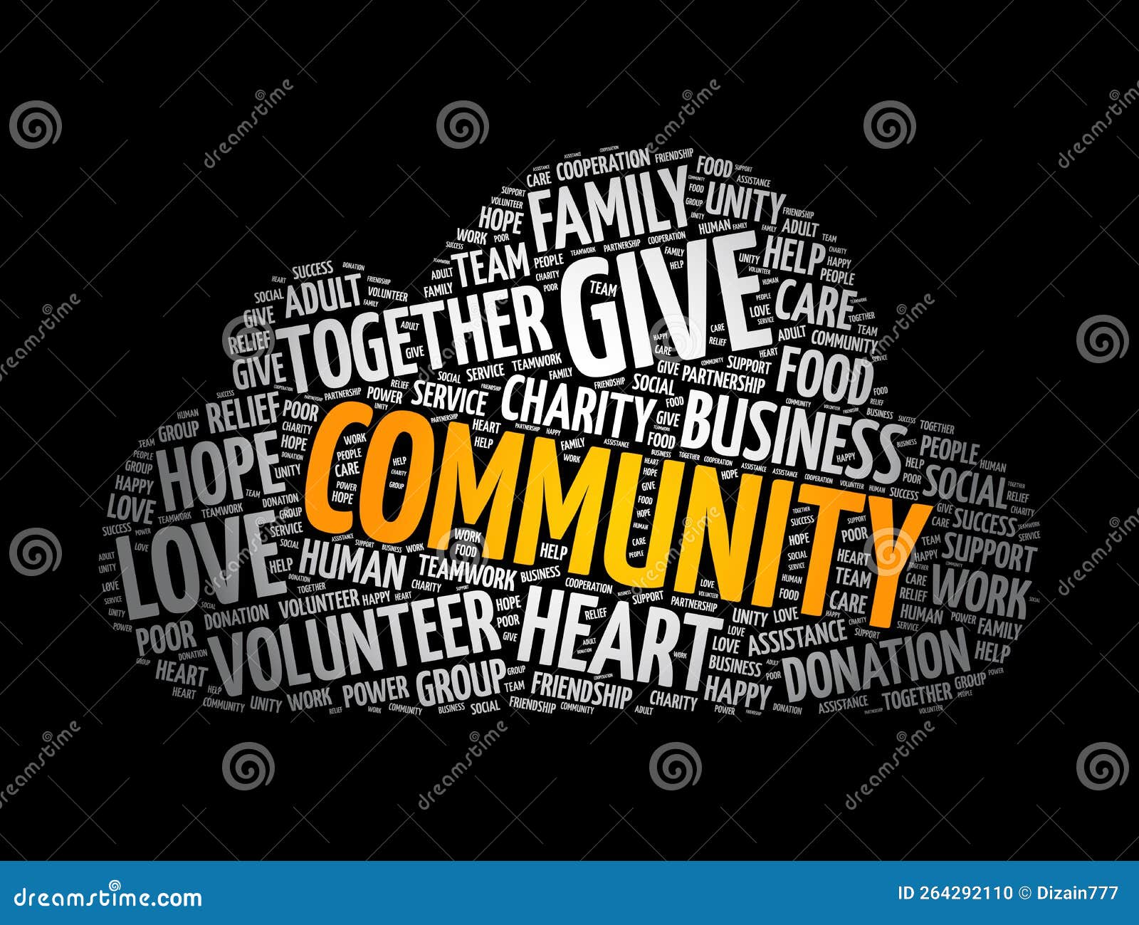 Community Word Cloud Collage, Social Concept Background Stock ...