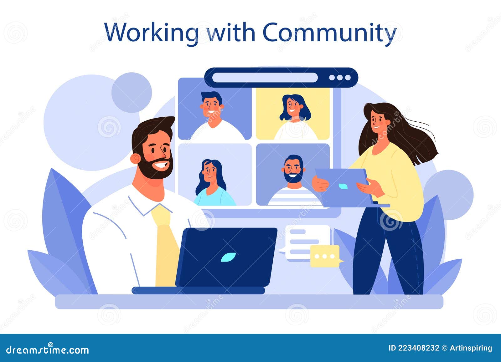 Community Working Concept. Team Building, Group of People Work Stock ...