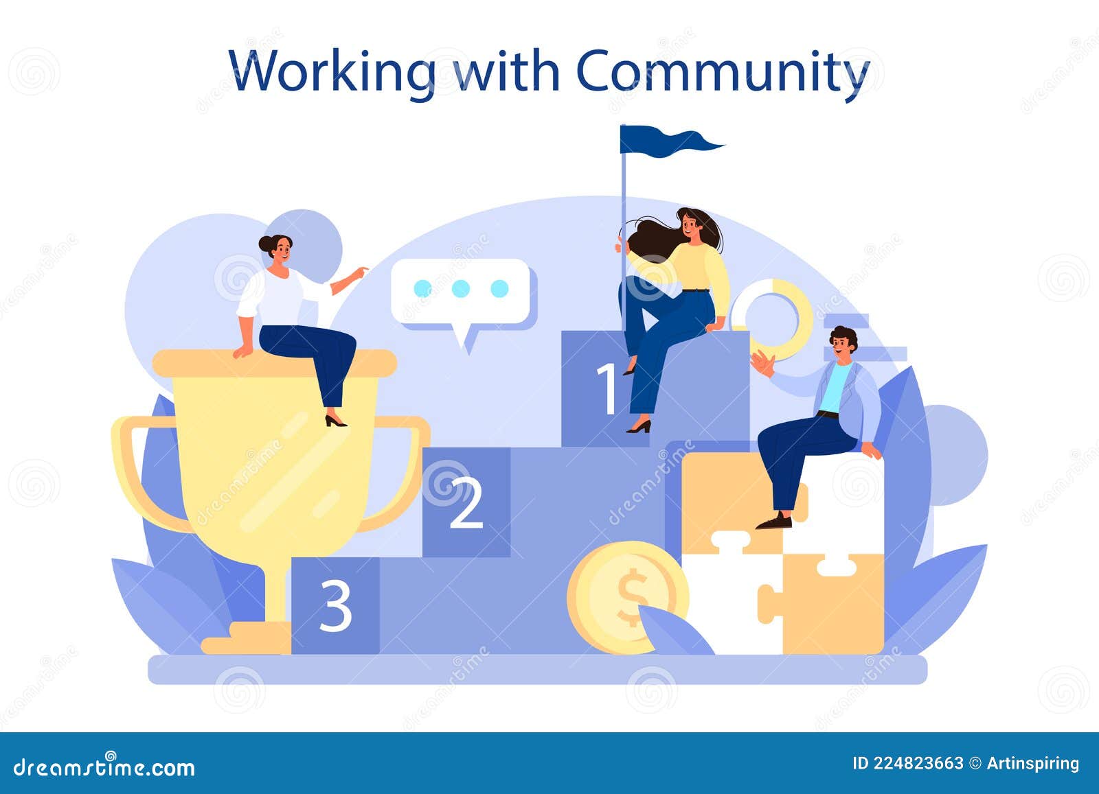 Community Working Concept. Team Building, Group of People Work Stock ...