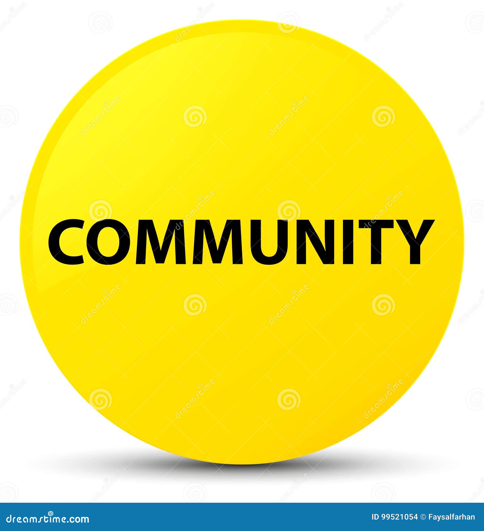 Community Yellow Round Button Stock Illustration - Illustration of ...
