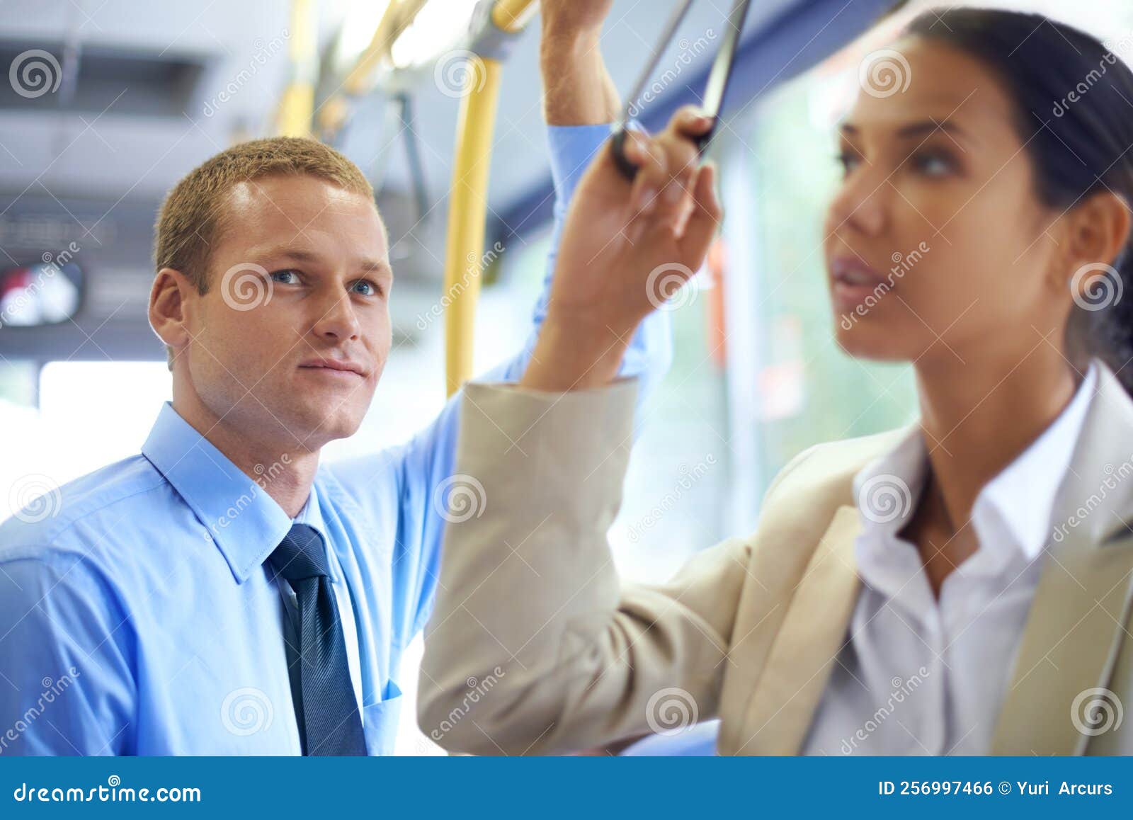 The daily Commute To Work. Young Business People Commuting To Work ...