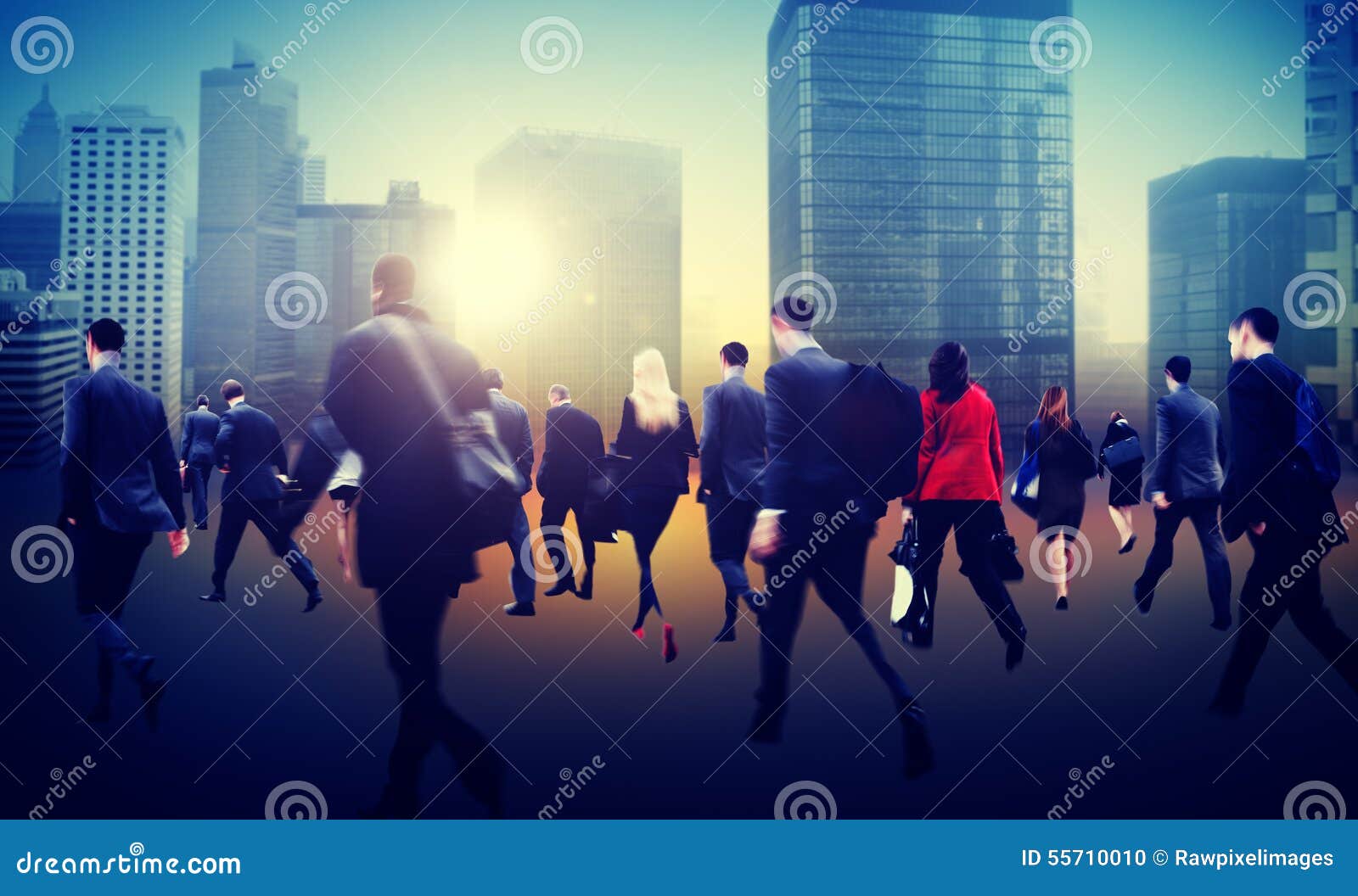 Commuter Business District Walking Crowd Cityscape Concept Stock Photo ...