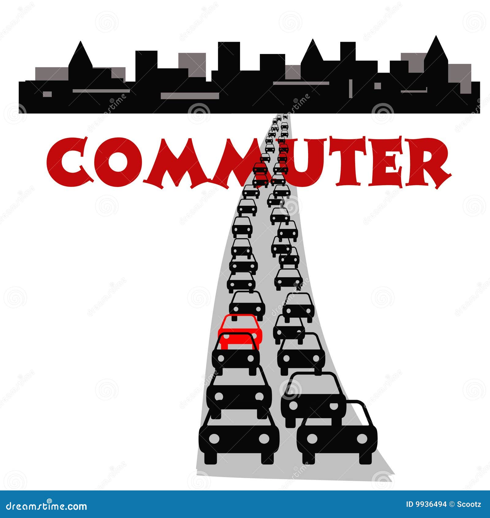 Commuter city stock illustration. Illustration of pollute - 9936494