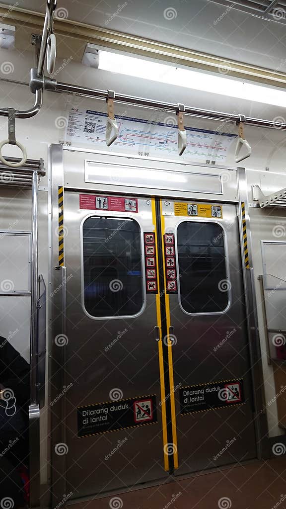 Commuter doors editorial stock image. Image of close - 271721549