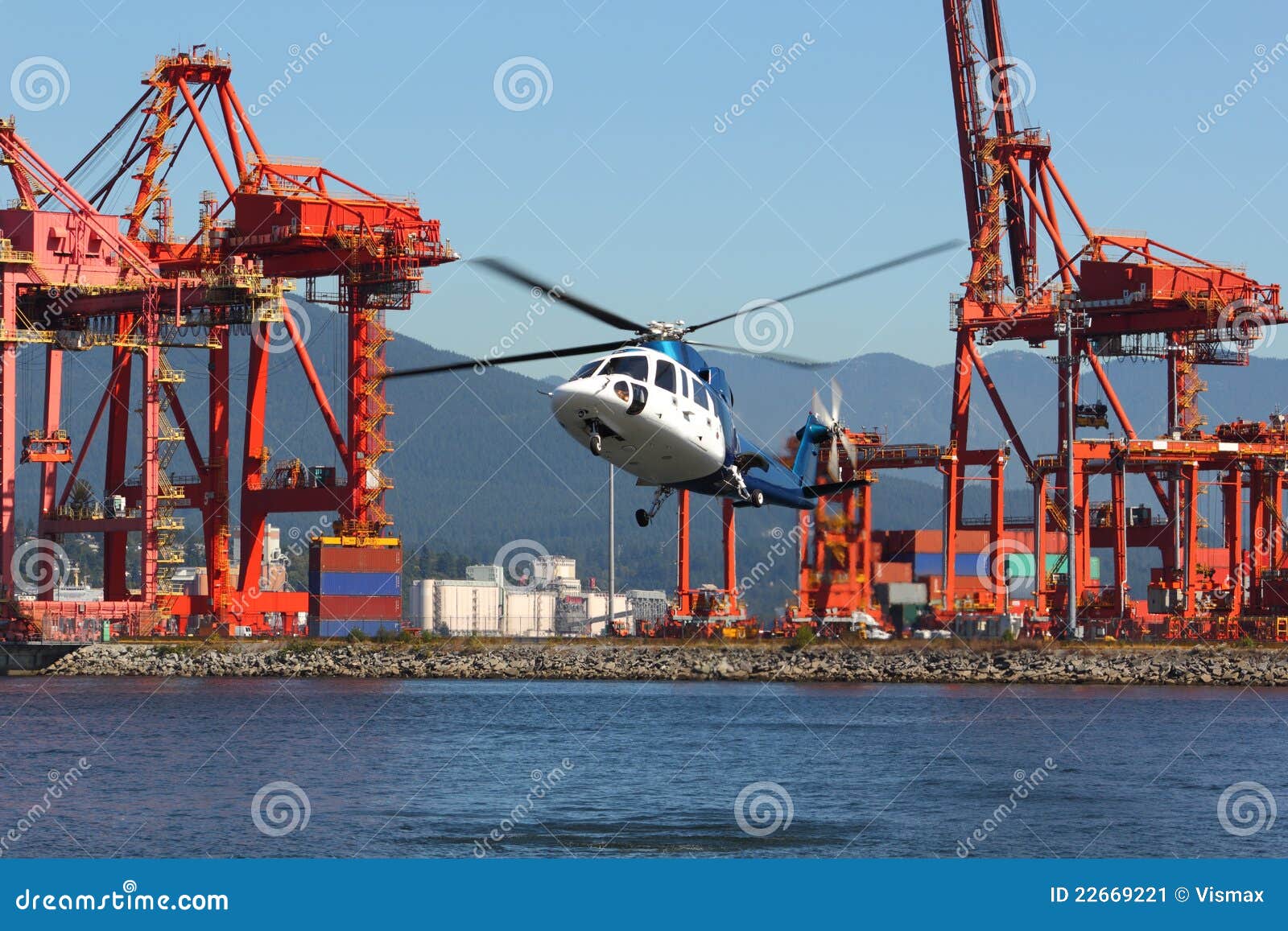 Commuter Helicopter Landing, Vancouver Stock Image - Image of british ...