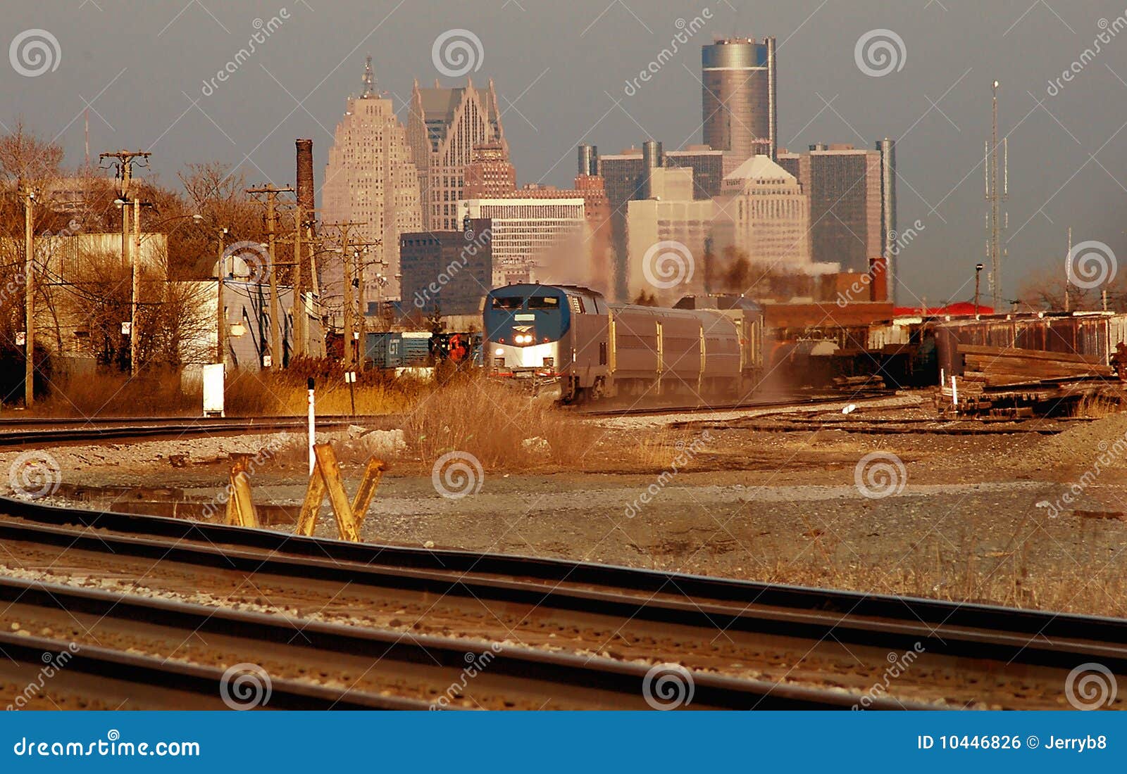Commuter train stock photo. Image of railway, detroit - 10446826