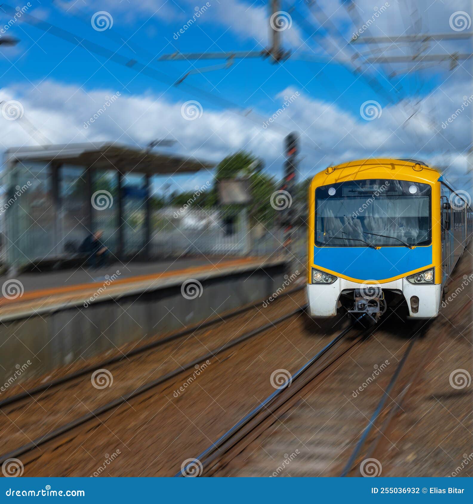 Commuter Train Approaching a Train Station in Melbourne Victoria ...