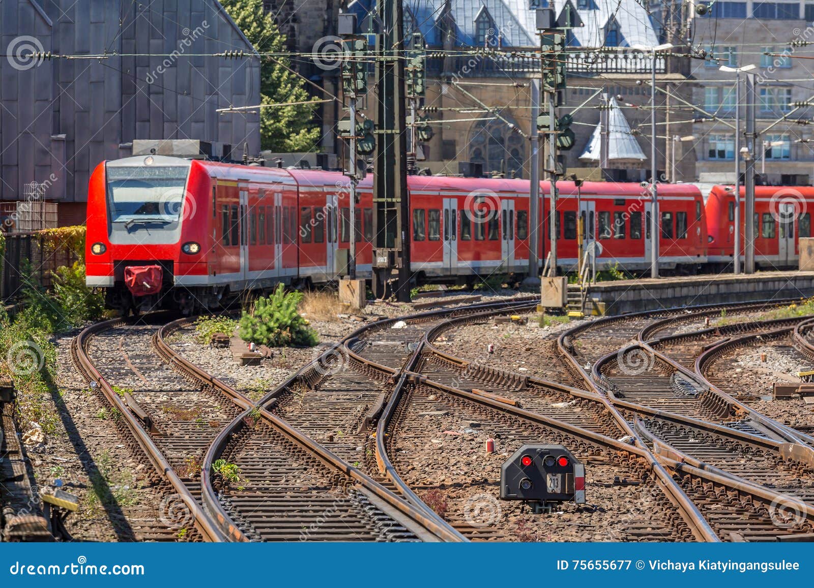 Commuter Train in Germany stock image. Image of technology - 75655677