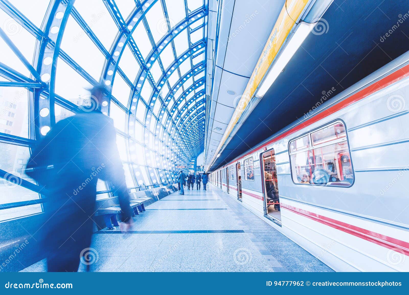 Commuter Train In Station Picture. Image: 94777962