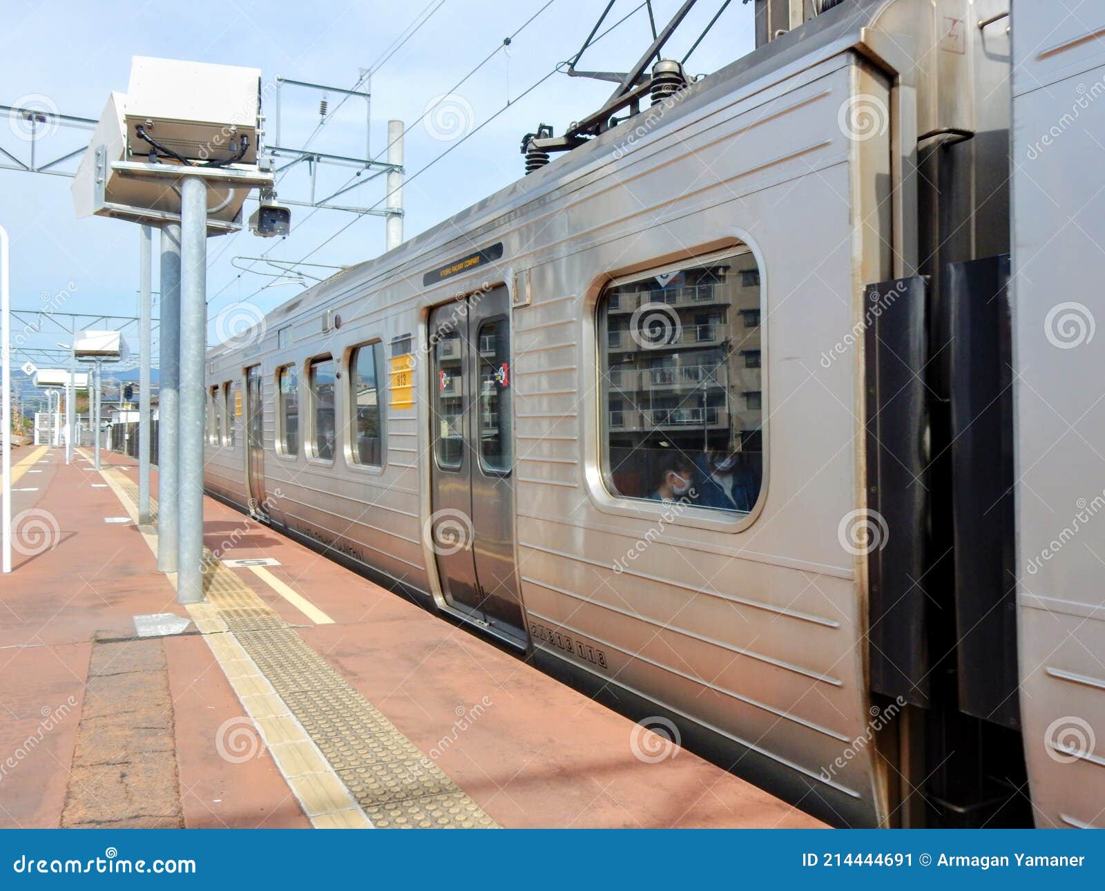 Commuter Train Stationary Position in a Platform with No Peoole Stock ...