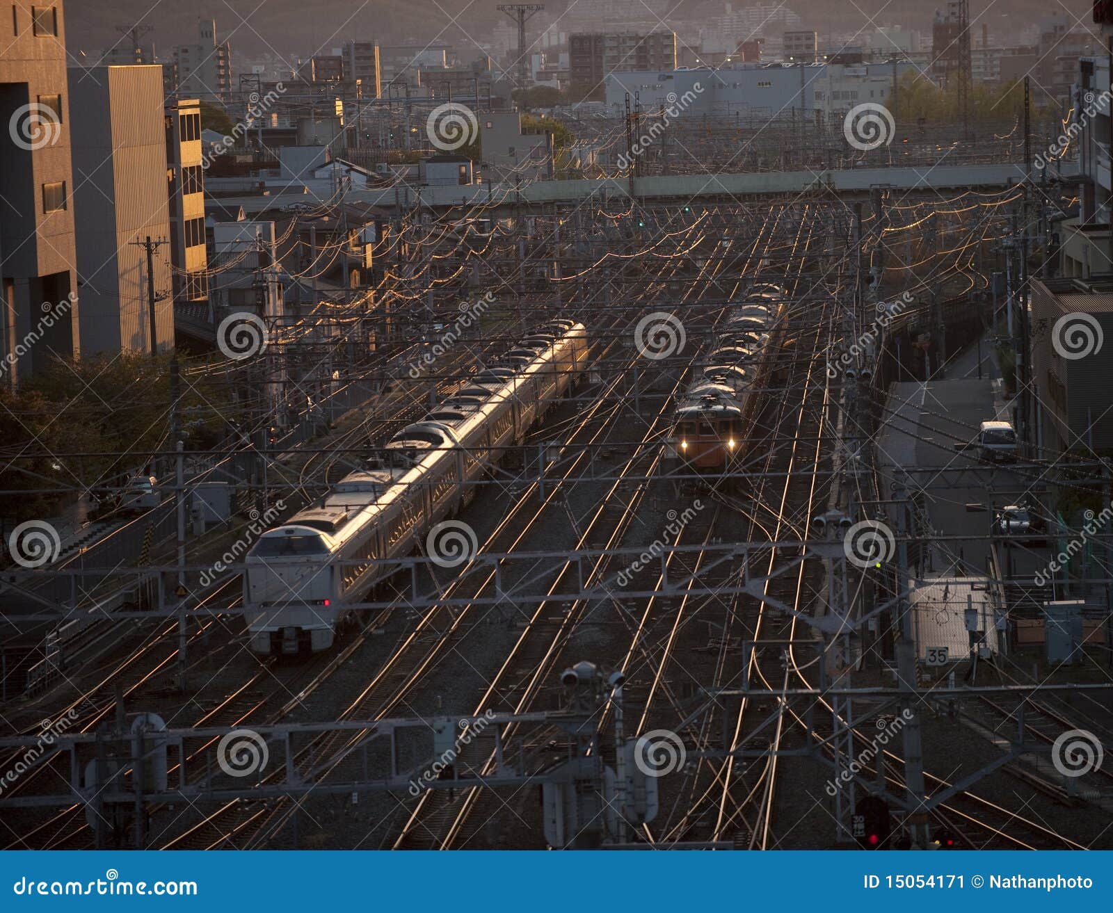 Commuter Trains, Kyoto, Japan. Stock Image - Image of electric, railway ...