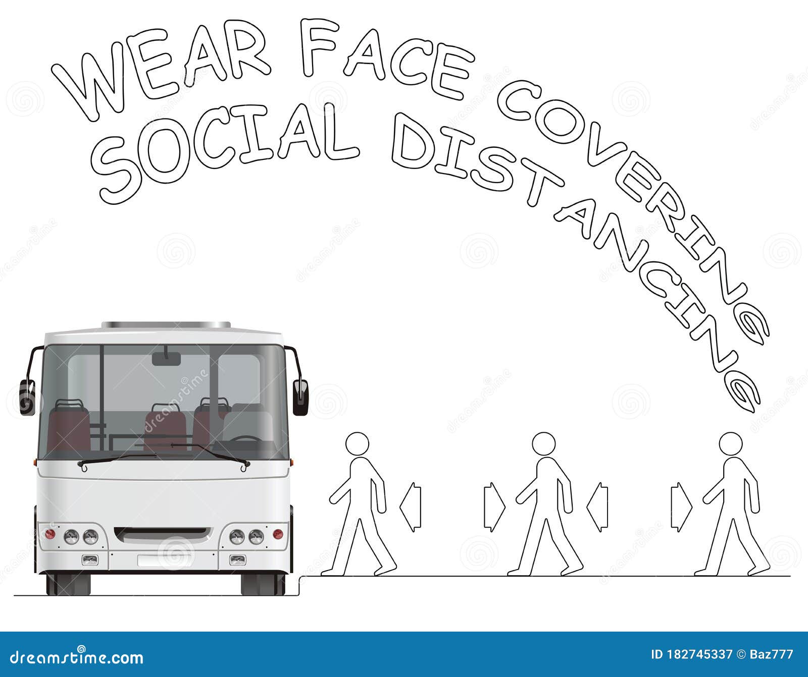 Public Transport Bus Passenger Safety Advice Stock Vector ...