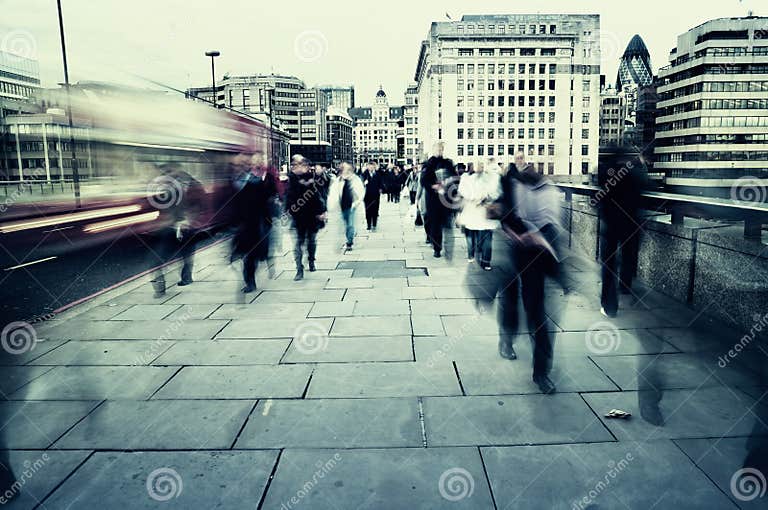 Commuters in London stock image. Image of bleach, abstract - 19043091