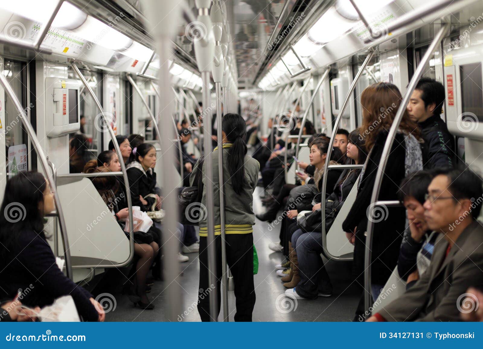 Commuters in the metro editorial photo. Image of public - 34127131