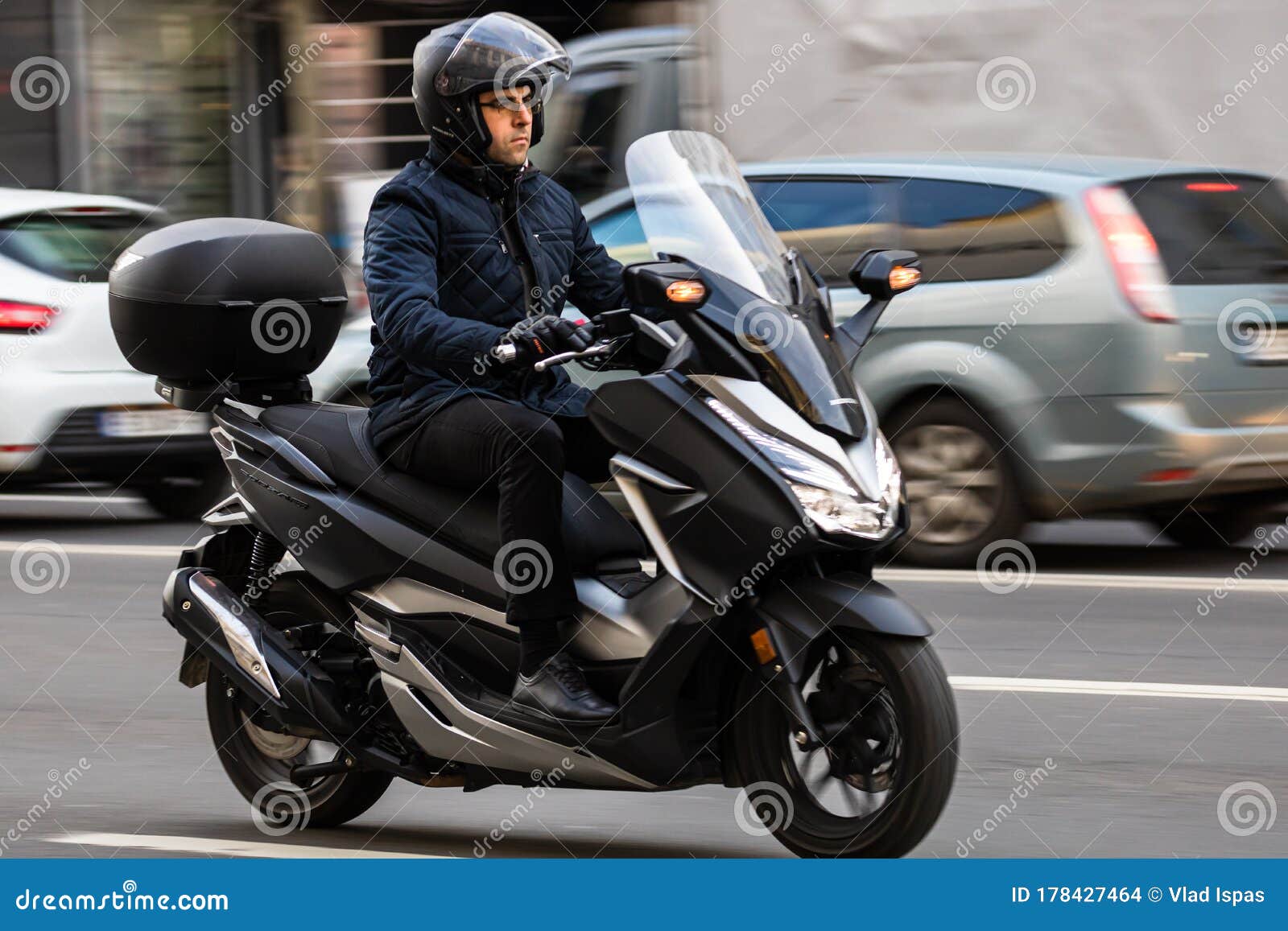 Commuters and Office Workers on Motorcycle during Rush Hour Traffic ...