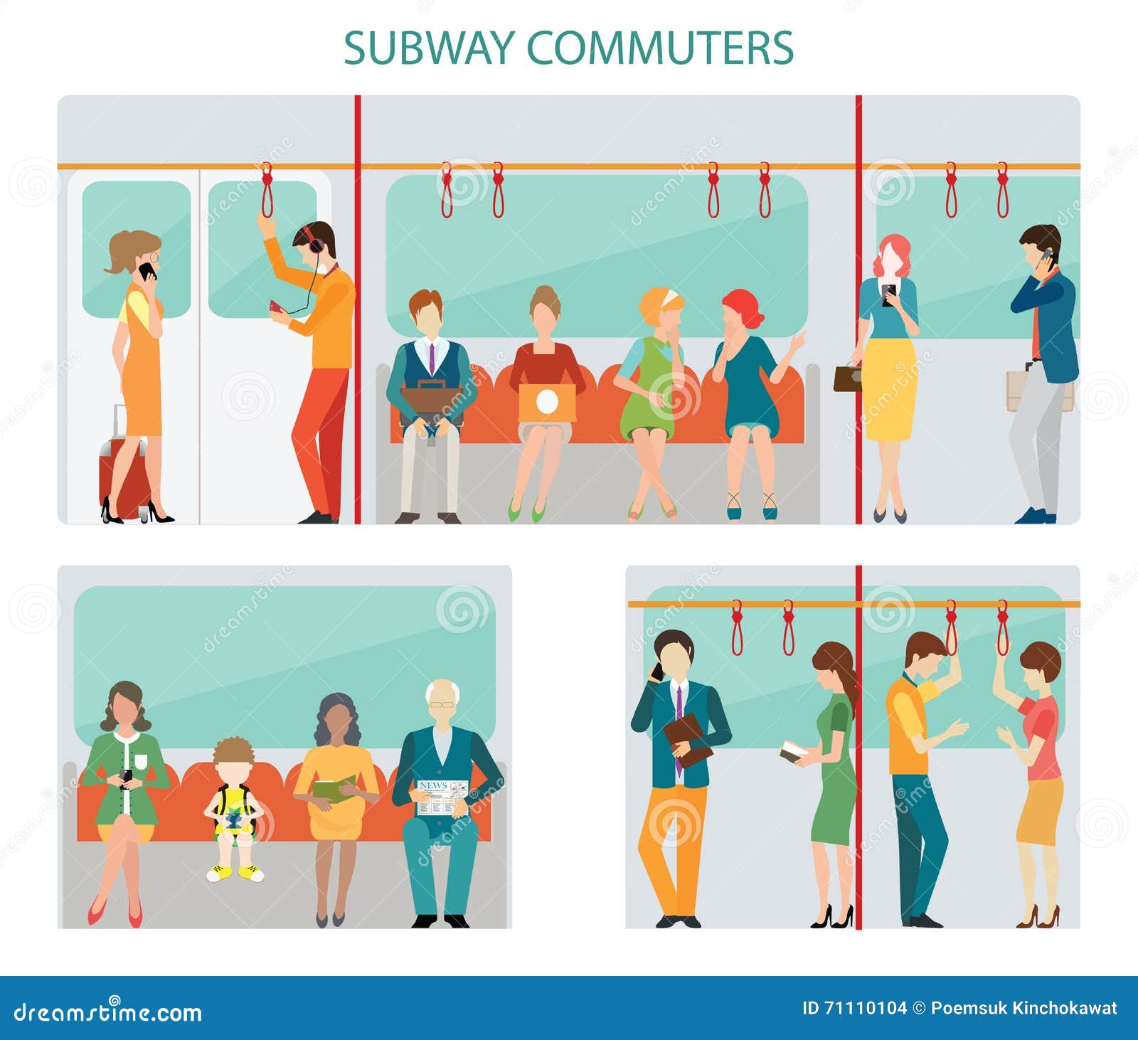 Commuters Subway Advertising Royalty-Free Illustration | CartoonDealer ...