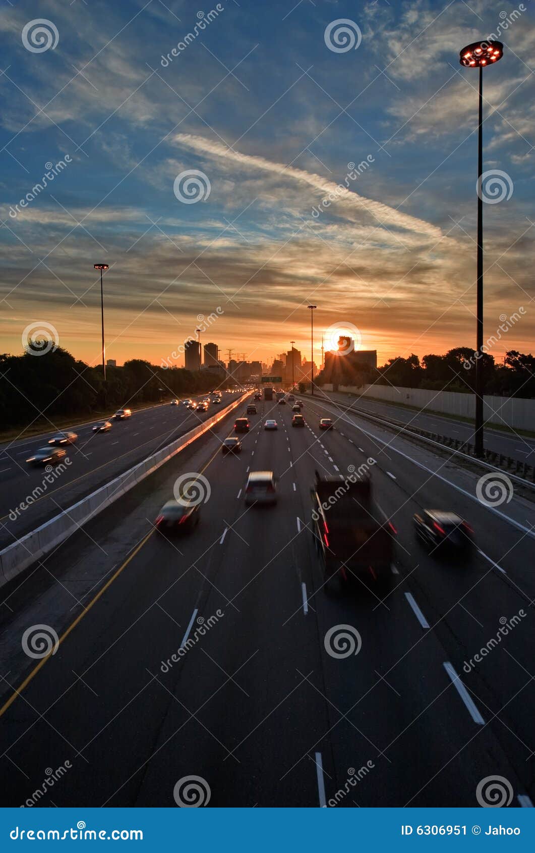 Commuters Trying To Beat the Traffic at Sunset Stock Image - Image of ...