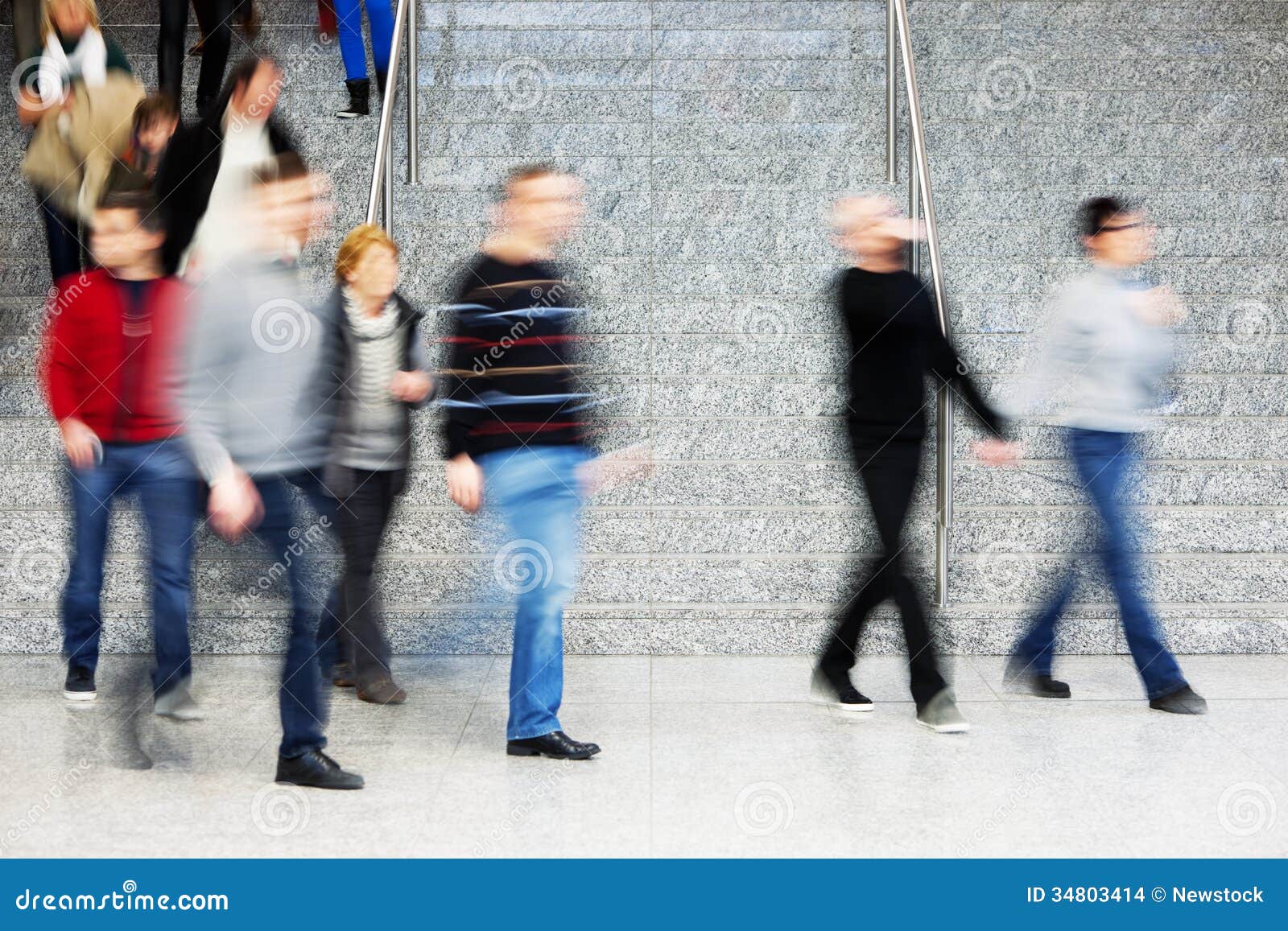 Commuters Walking Up Stairs, Motion Blur Stock Photo - Image of crowd ...
