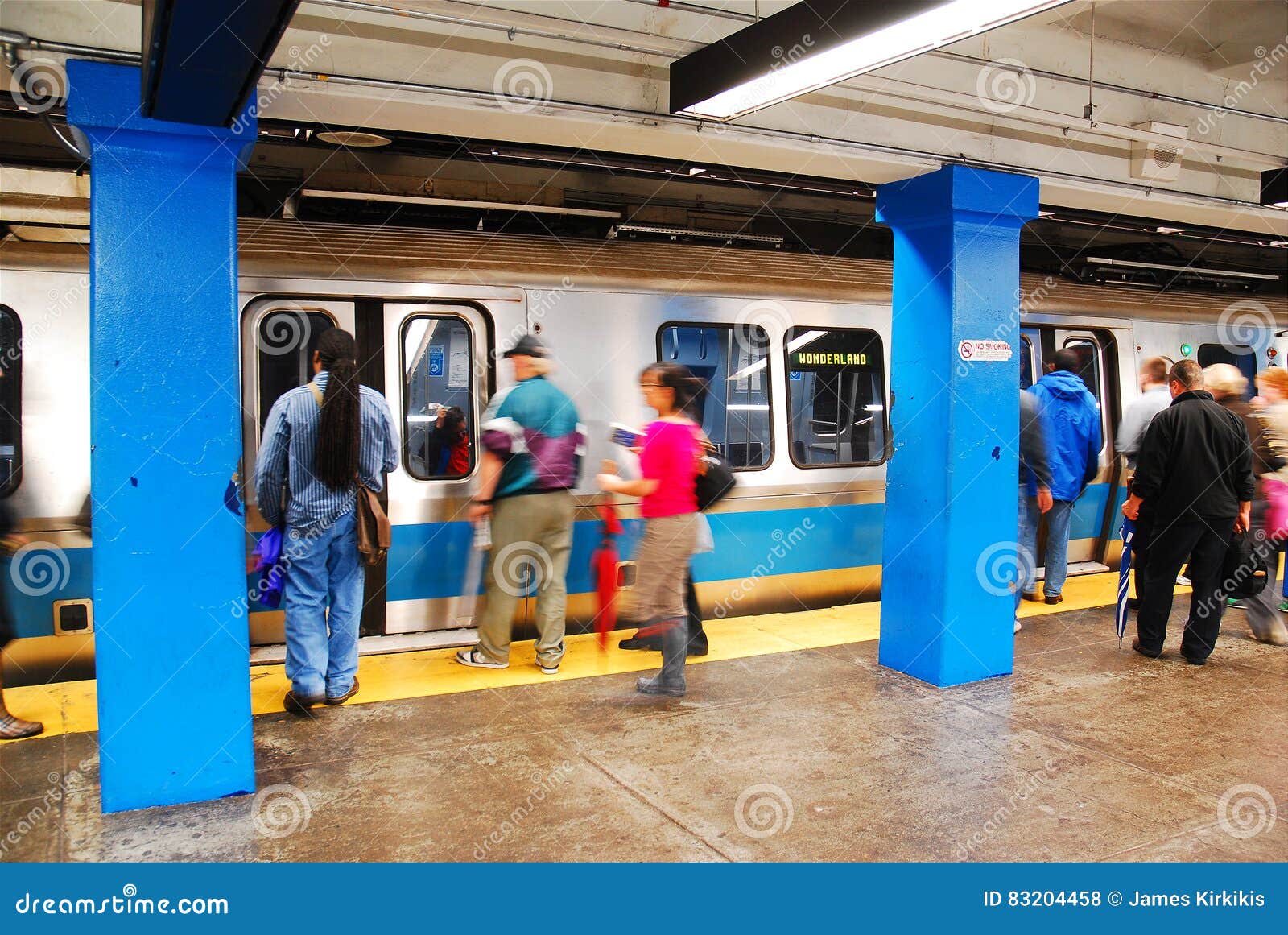 Commuting on the Blue Line editorial stock photo. Image of east - 83204458