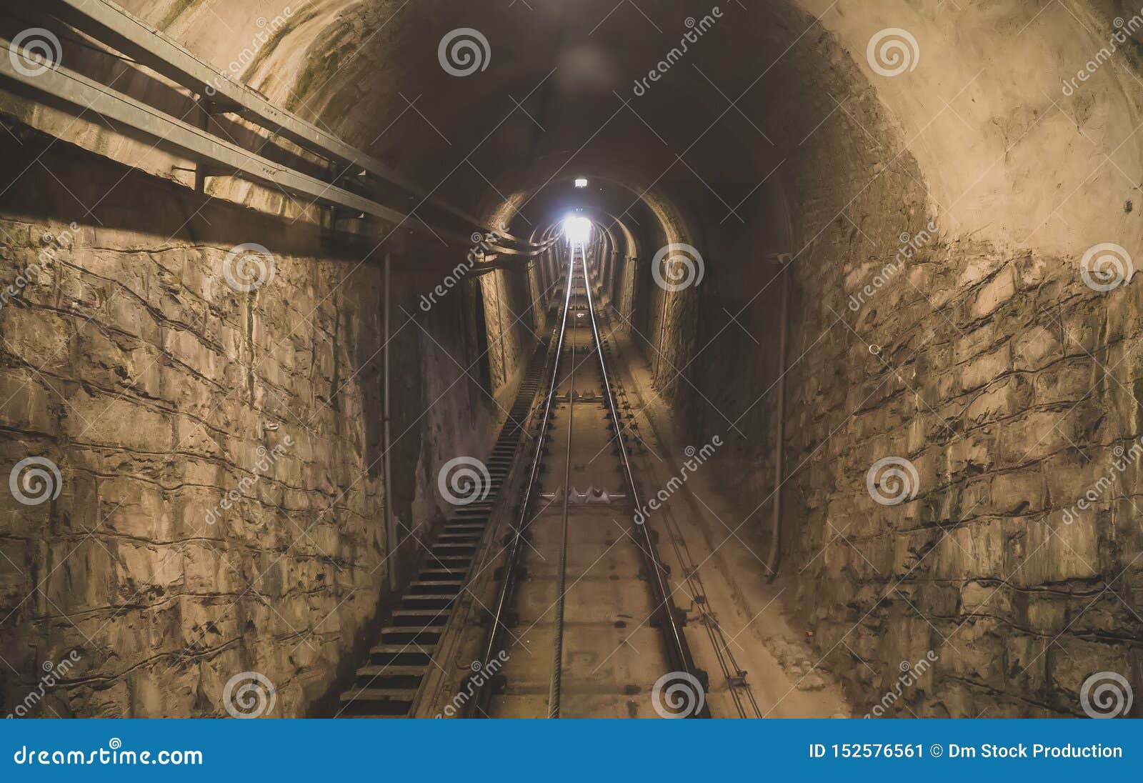 Como Brunate Funicular Tunnel in Italy. Stock Image - Image of public ...