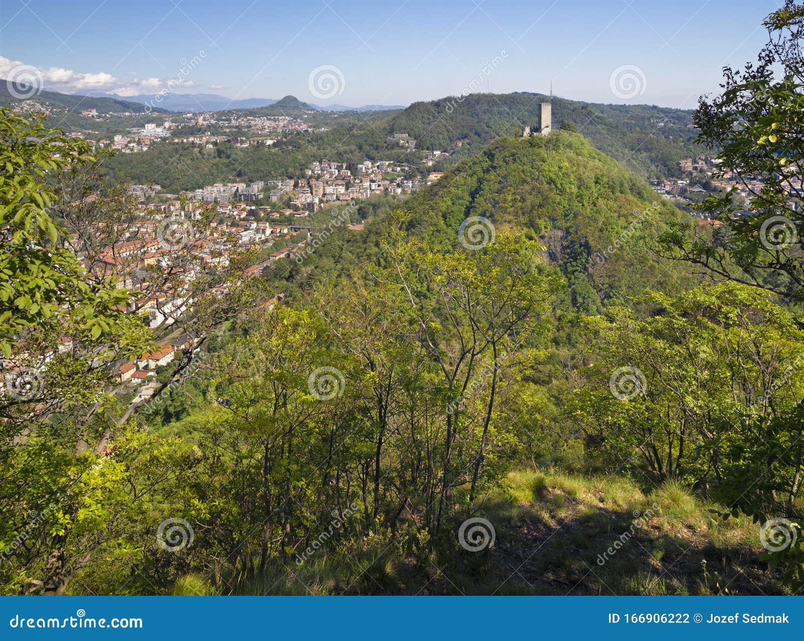 Como - the Castle Cestello Baradello and the City among the Mountains ...