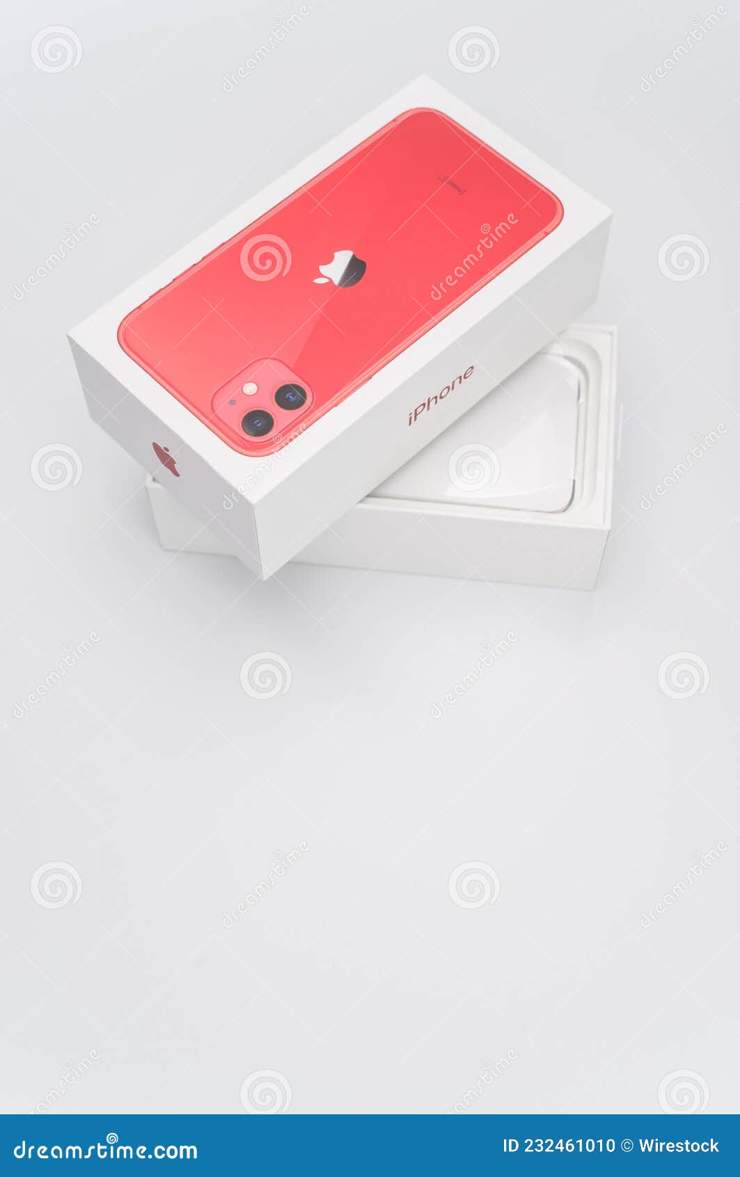 Apple IPhone 11 Product Red Box on a White Background Editorial Image ...