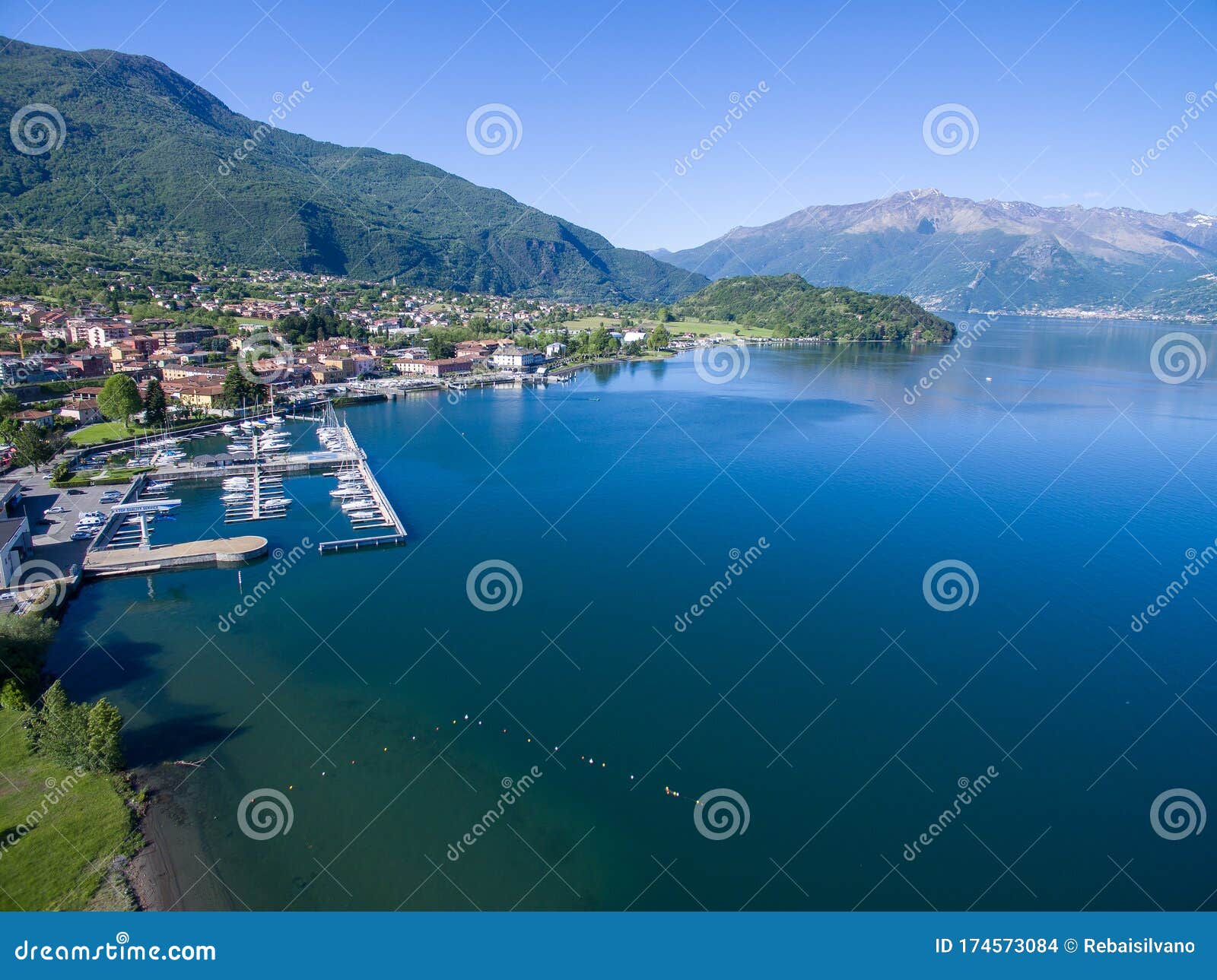 Como Lake it - Colico stock photo. Image of aerial, coast - 174573084