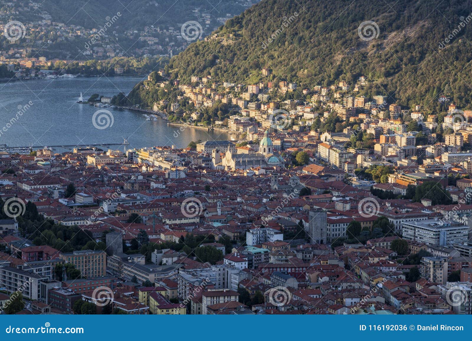 Como Lake. Italy. Panoramic View of the City of Como from the Baradello ...