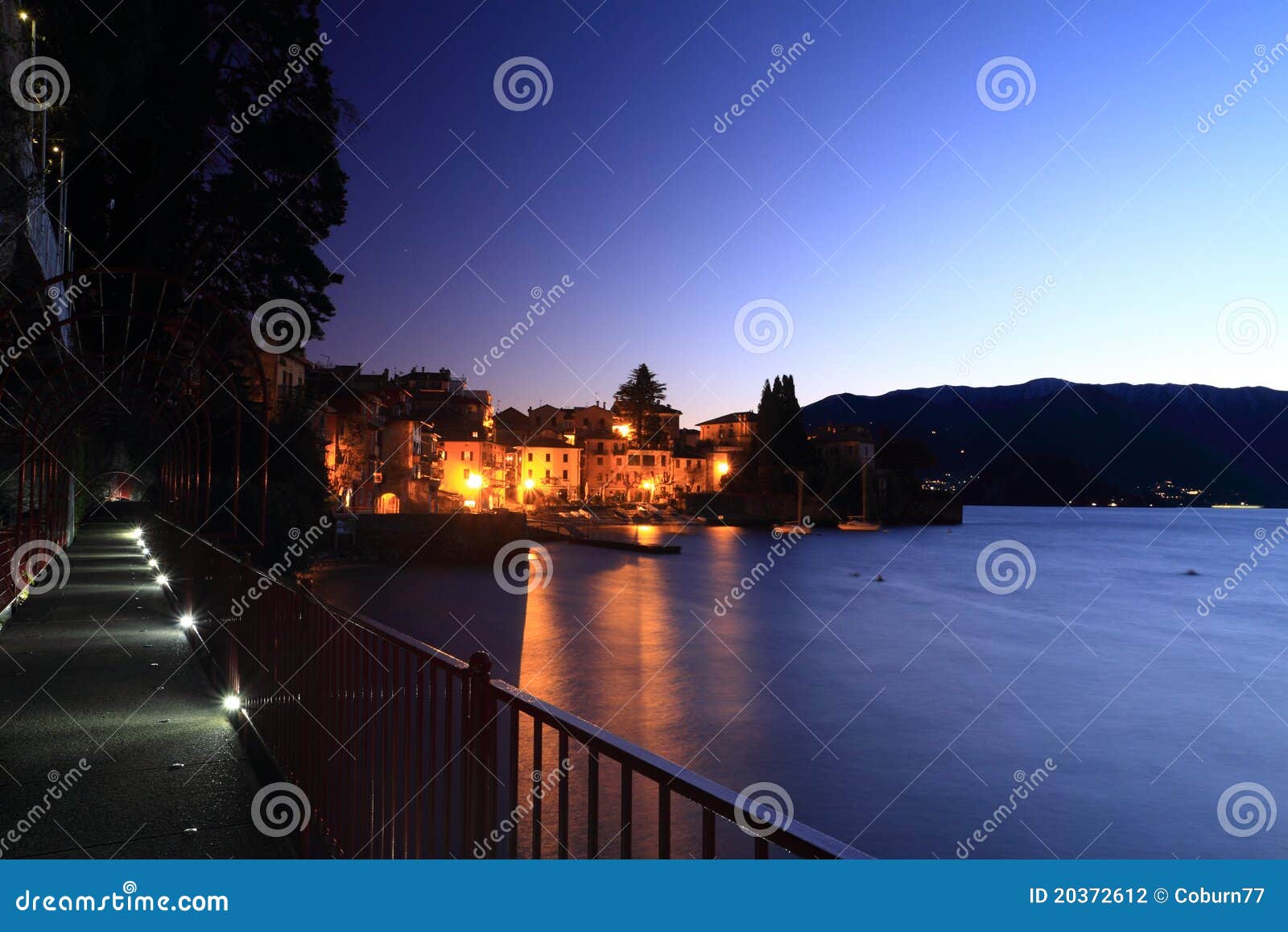 Como Lake at night stock photo. Image of night, colorful - 20372612