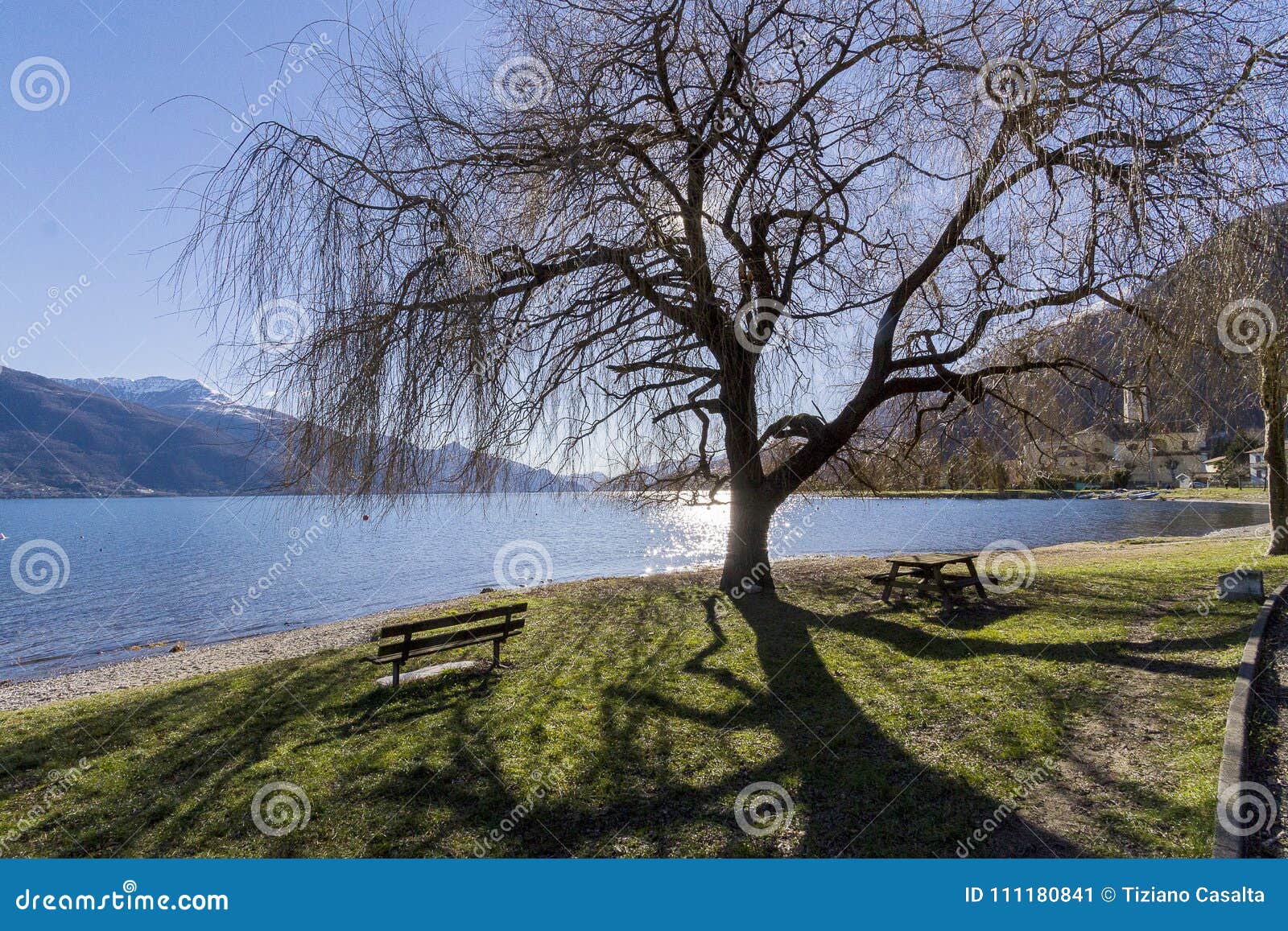 Como lake in winter stock image. Image of landscape - 111180841