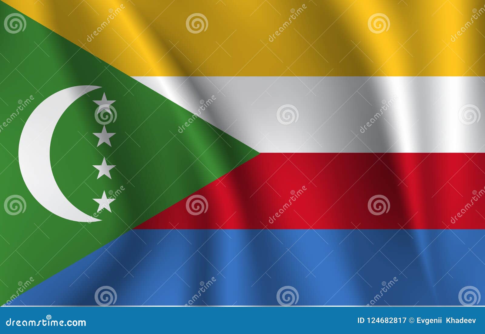 Comoros Flag Background with Cloth Texture. Stock Illustration ...