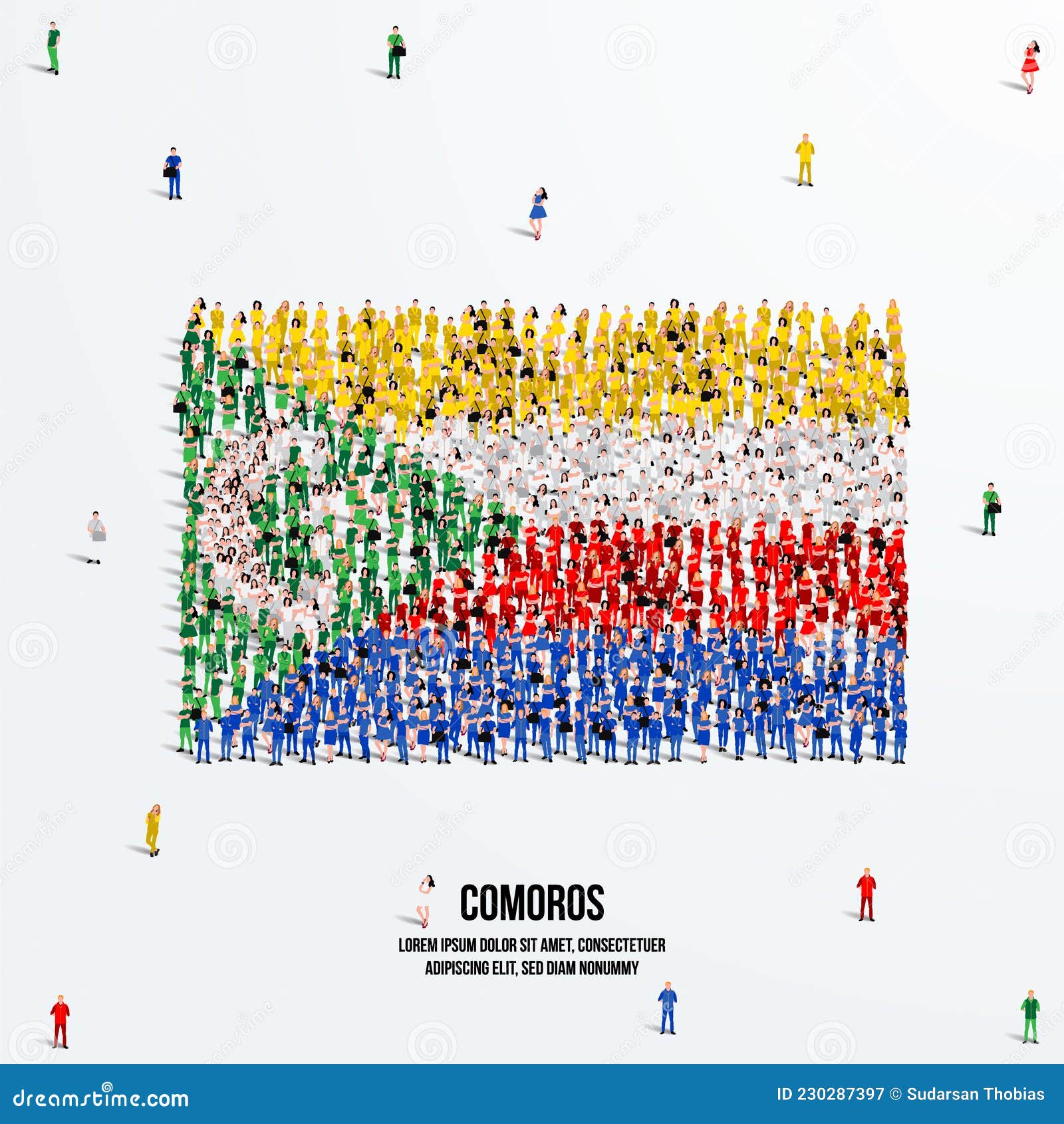 Comoros People Icon Map. Stylized Vector Silhouette Of Comoros ...