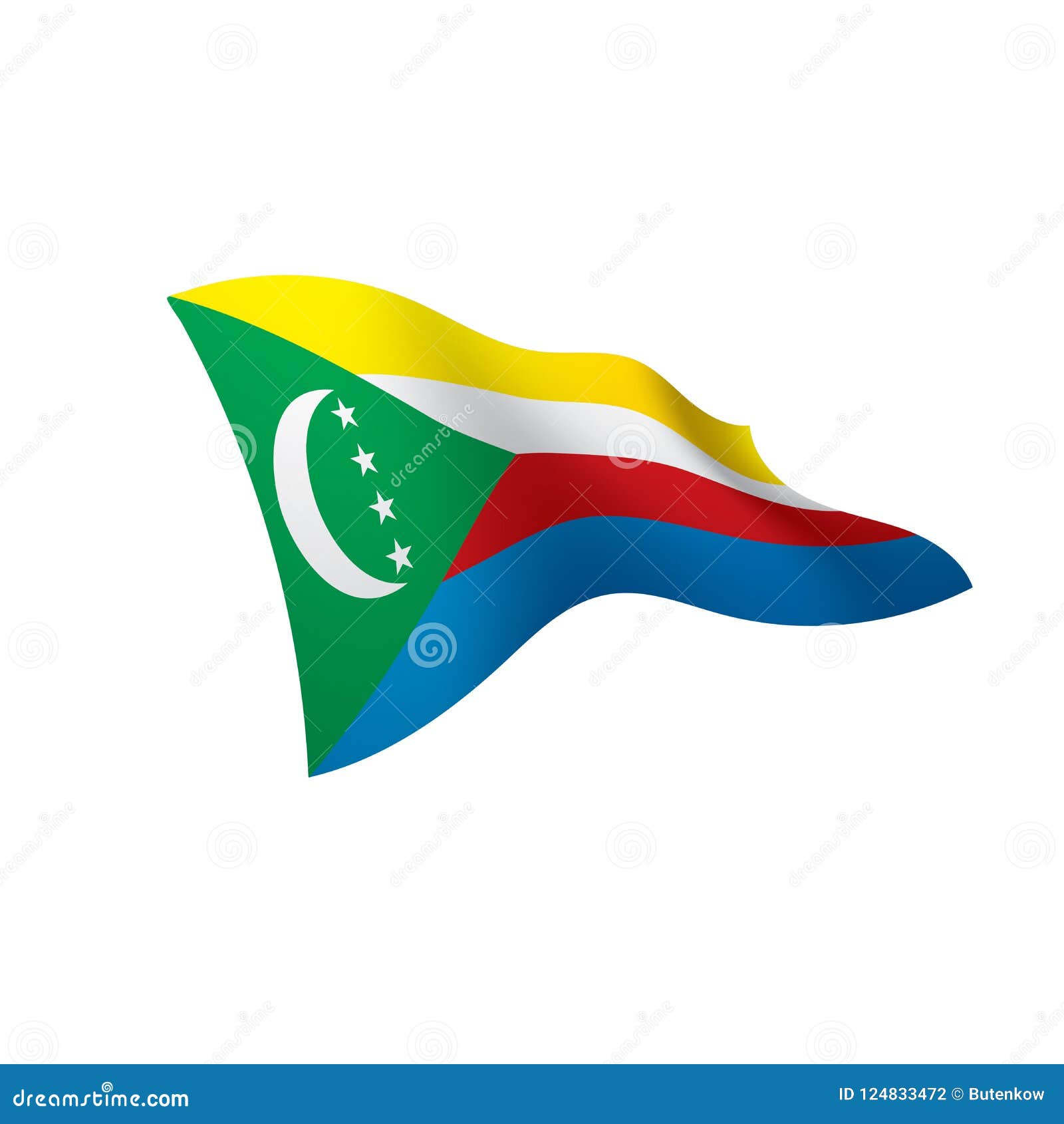 Comoros Flag, Vector Illustration Stock Illustration - Illustration of ...