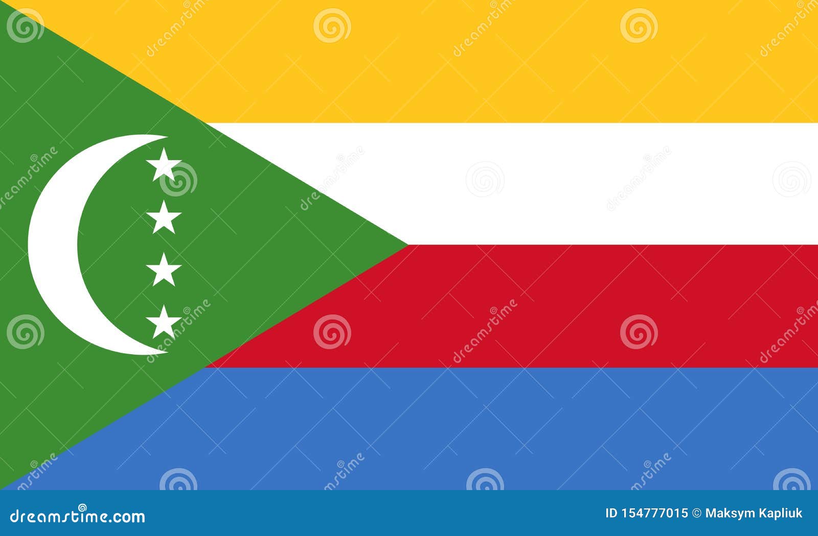 The Comoros Flag. Vector Illustration. Moroni Stock Vector ...