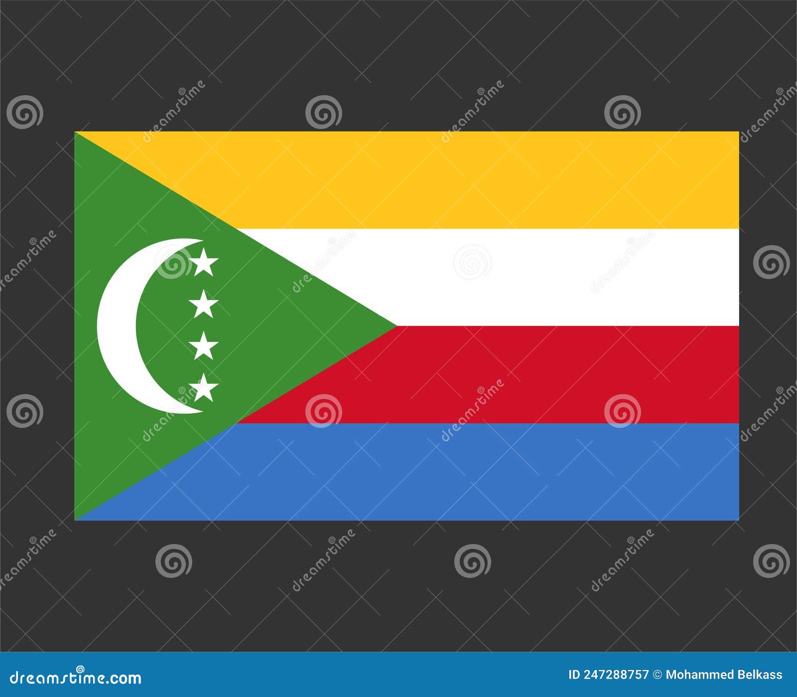 Comoros Flag National Africa Emblem Symbol Icon Vector Stock ...