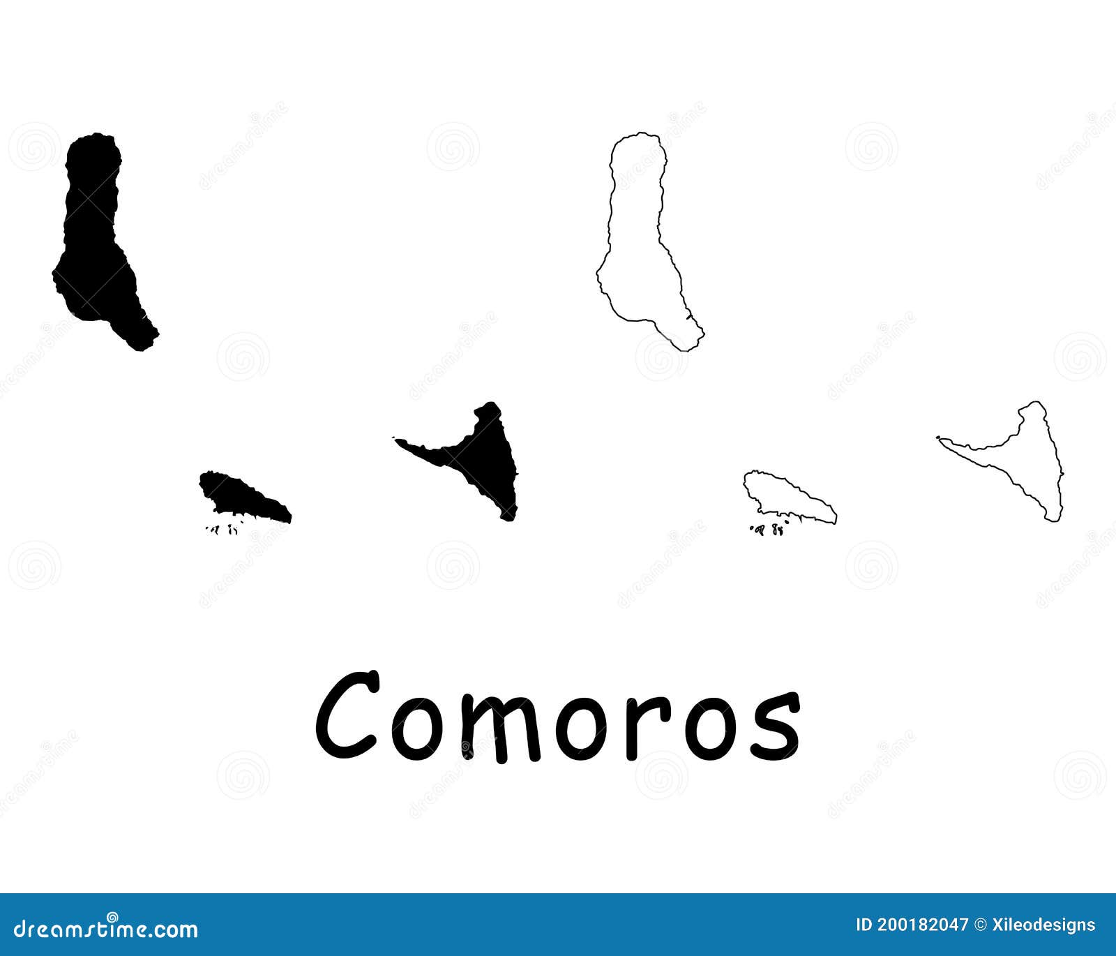 Comoros Country Design Template Flat Cartoon Style Vector Illustration ...