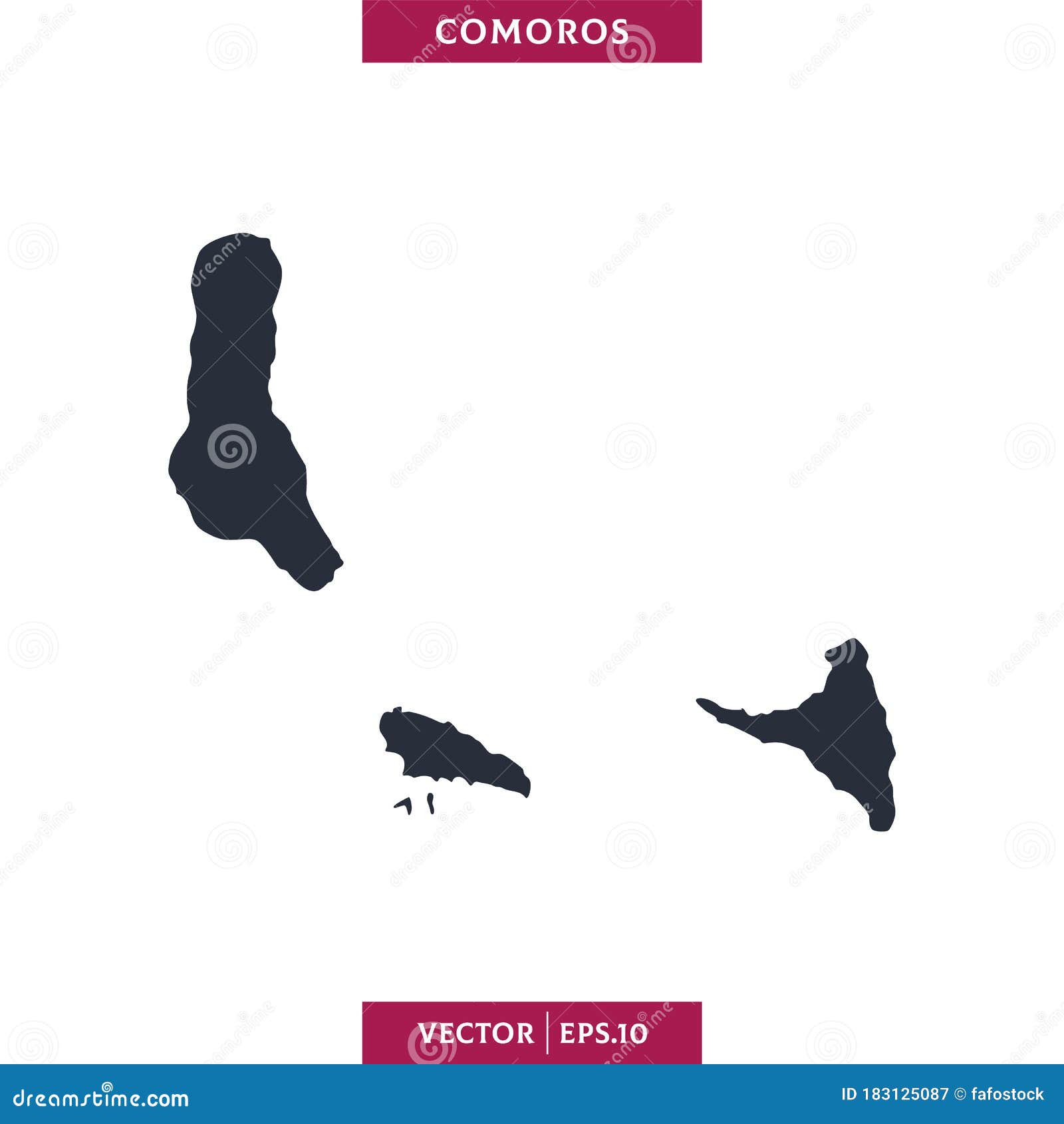 Comoros Map. High Detailed Map Vector In White Background ...