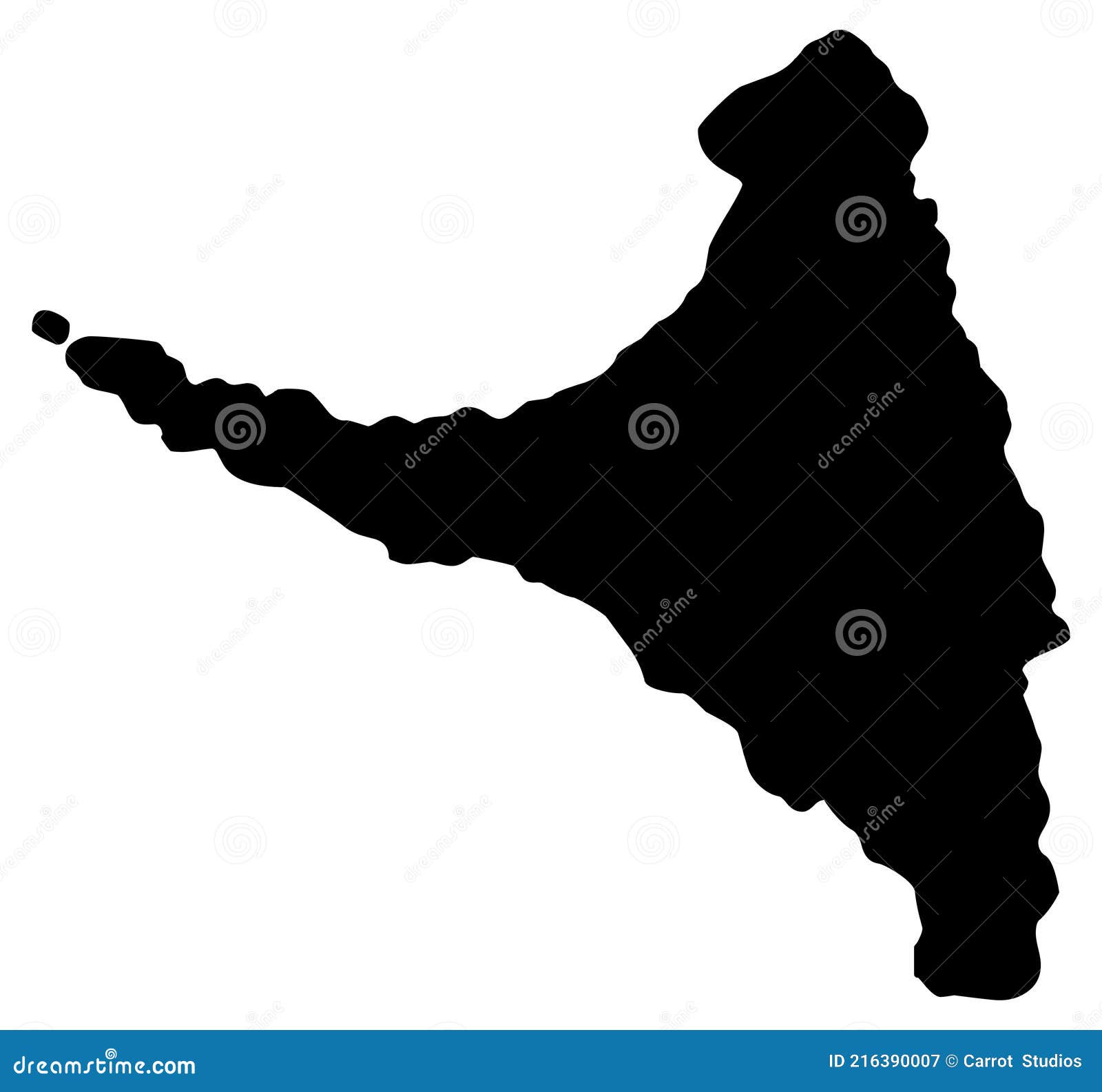 Comoros Map In 3D. 3d Map With Borders Of Regions. Royalty-Free Cartoon ...