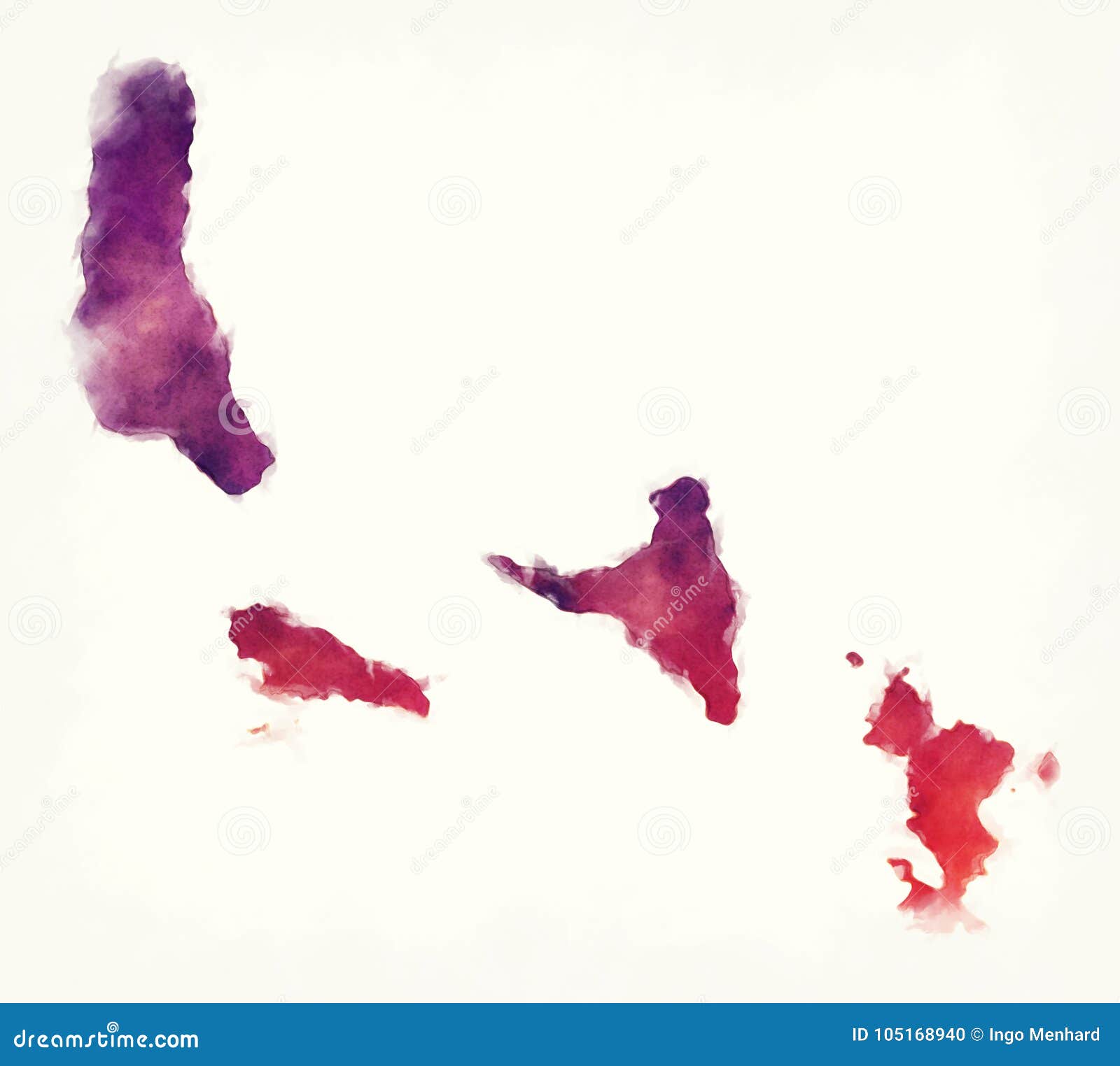 Comoros Watercolor Map in Front of a White Background Stock ...